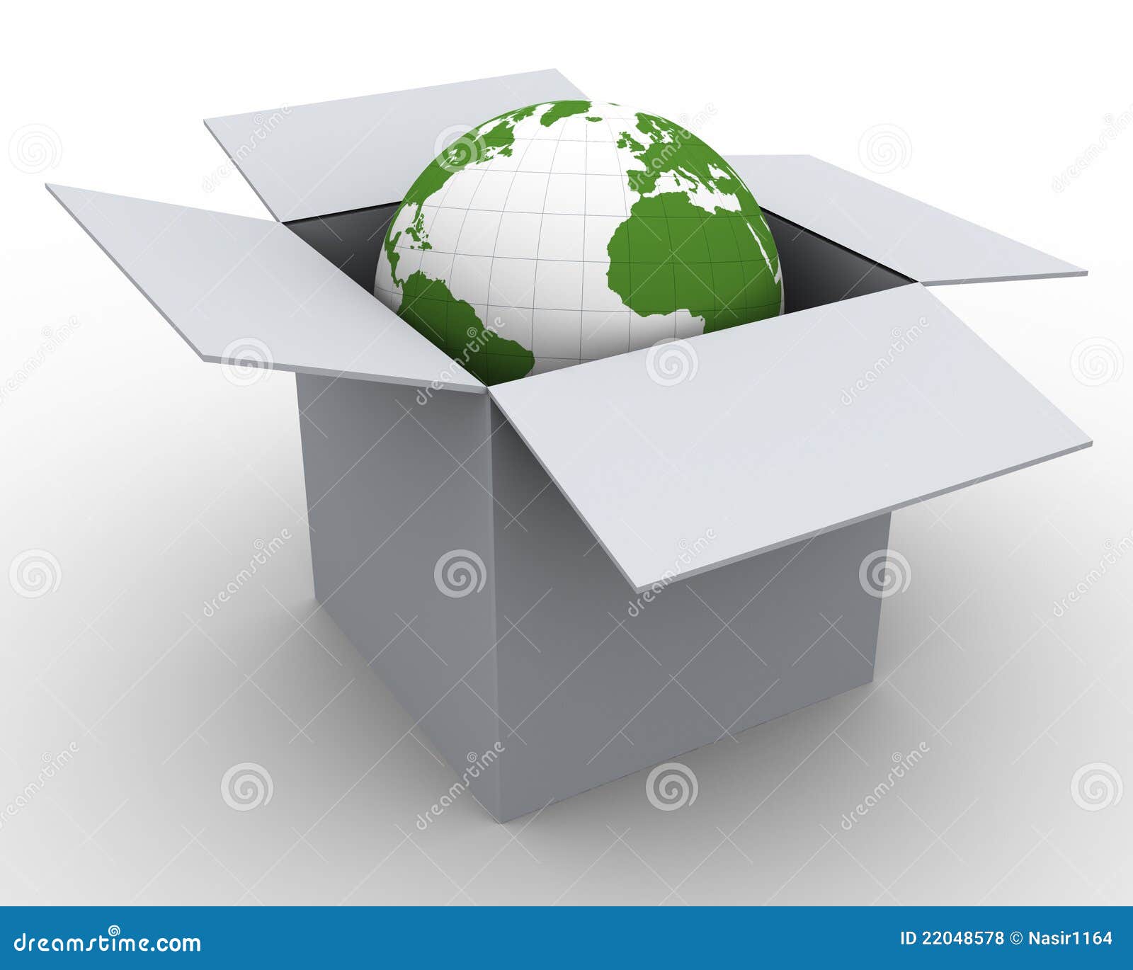 3d globe in the box stock illustration. Illustration of packer - 22048578