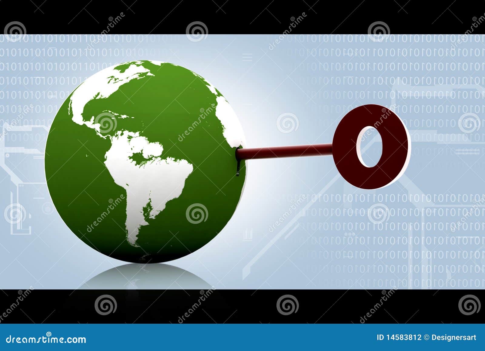 3d Globe And Key Picture. Image: 14583812