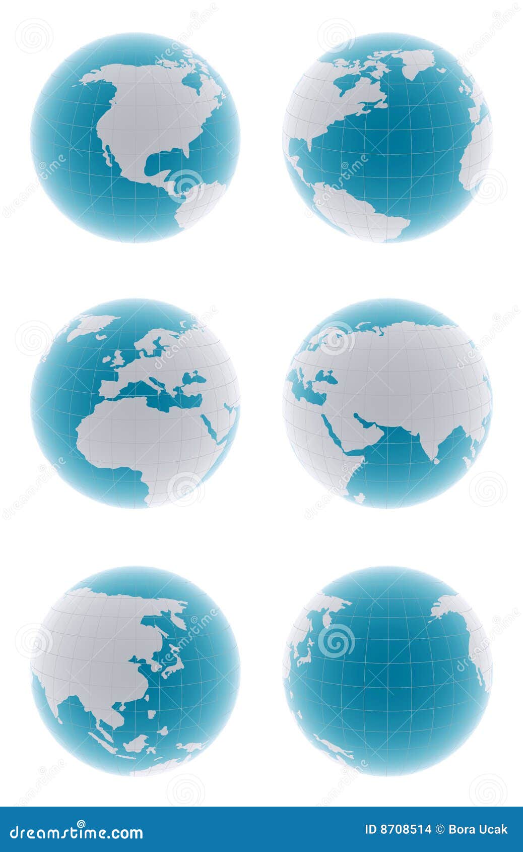 3d globe set stock illustration. Illustration of earth - 8708514