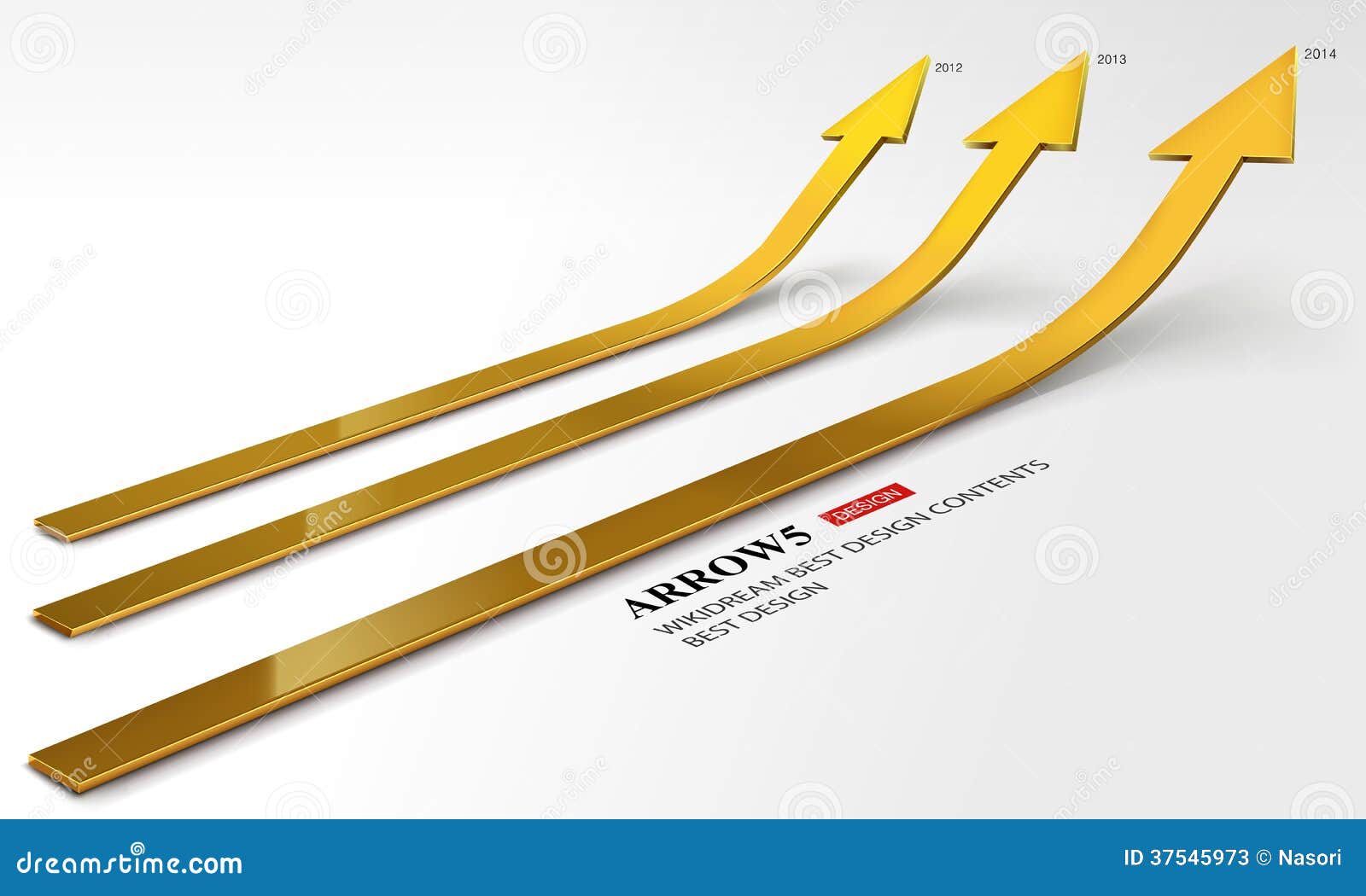 3D Gold Arrow Grow Up Comparison Set Stock Vector - Illustration of ...