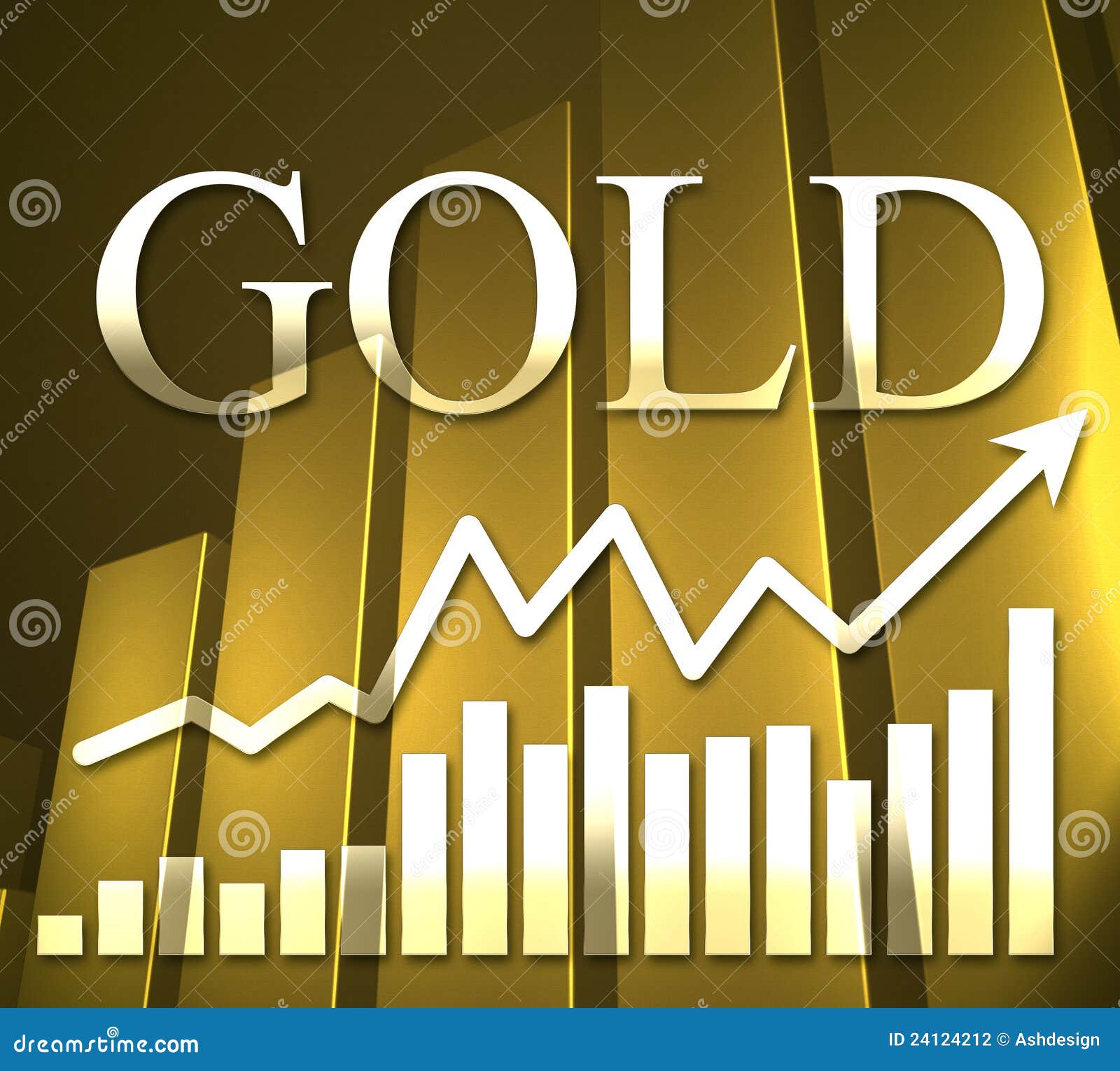 3D Gold Chart stock illustration. Illustration of dimensional - 24124212
