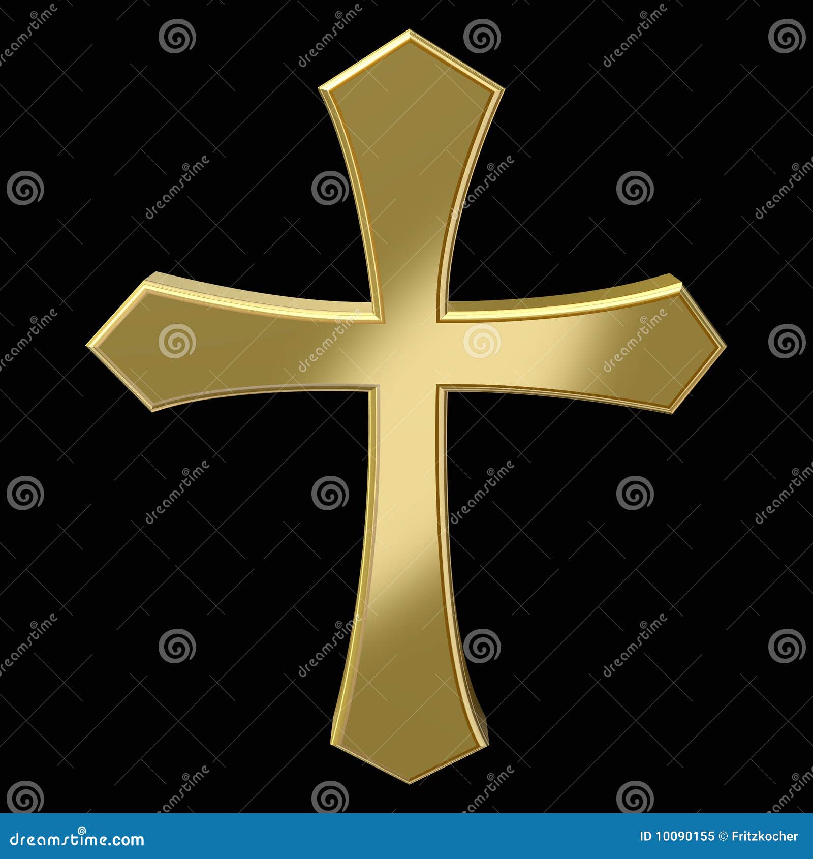 3D Gold Cross Illustration stock illustration. Illustration of cross ...