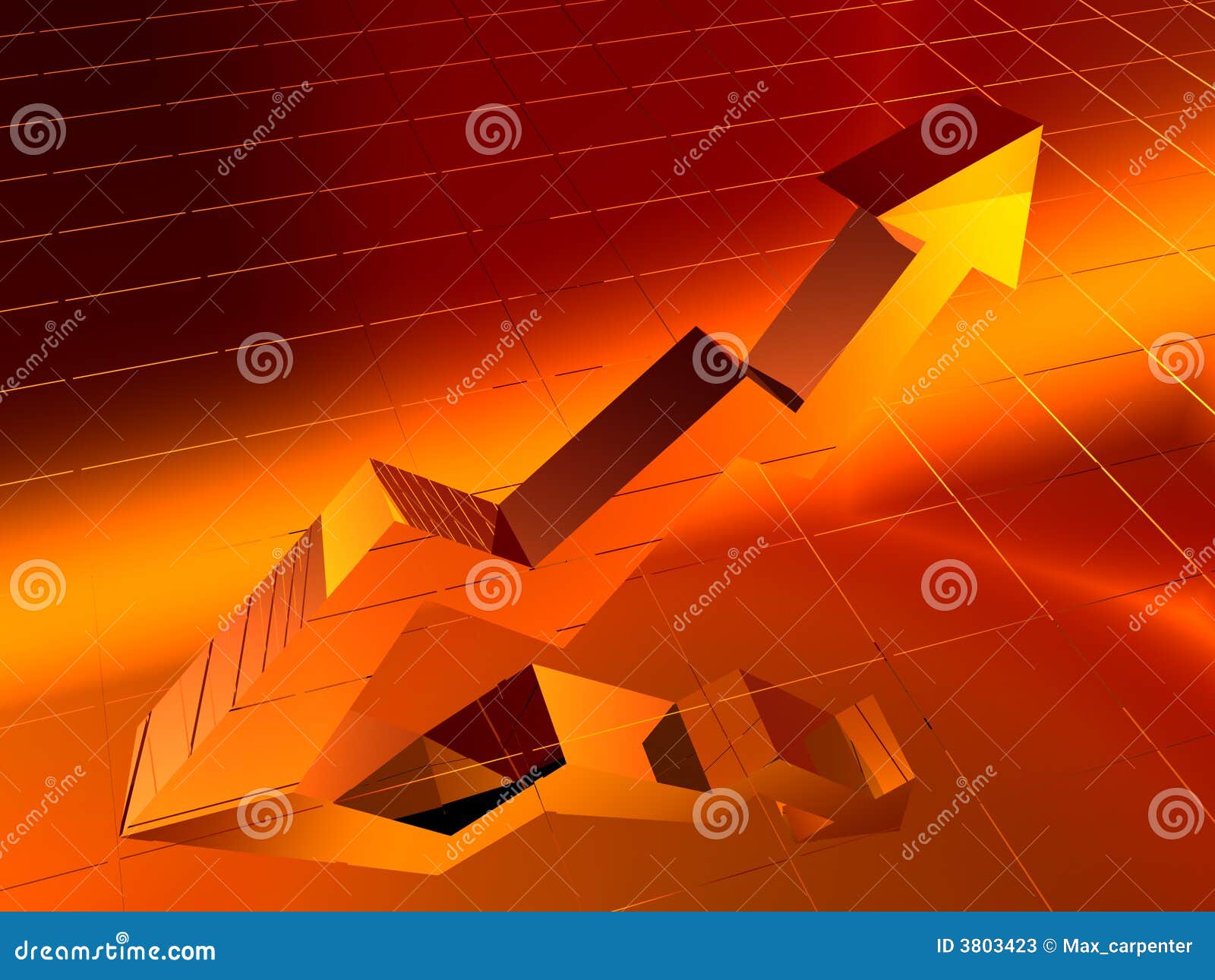 3d Gold Diagram Arrow Chart Stock Illustration - Illustration of growth ...