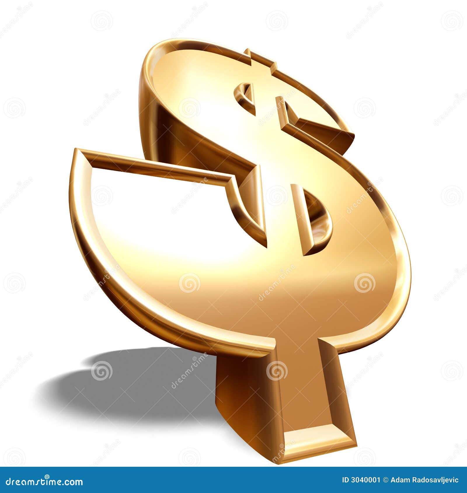 3D Gold Dollar Symbol stock illustration. Illustration of finance - 3040001