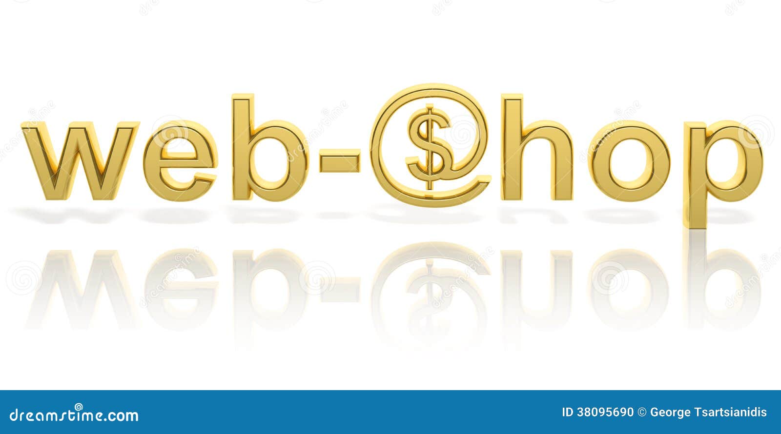 3D gold web-shop text stock illustration. Illustration of business ...