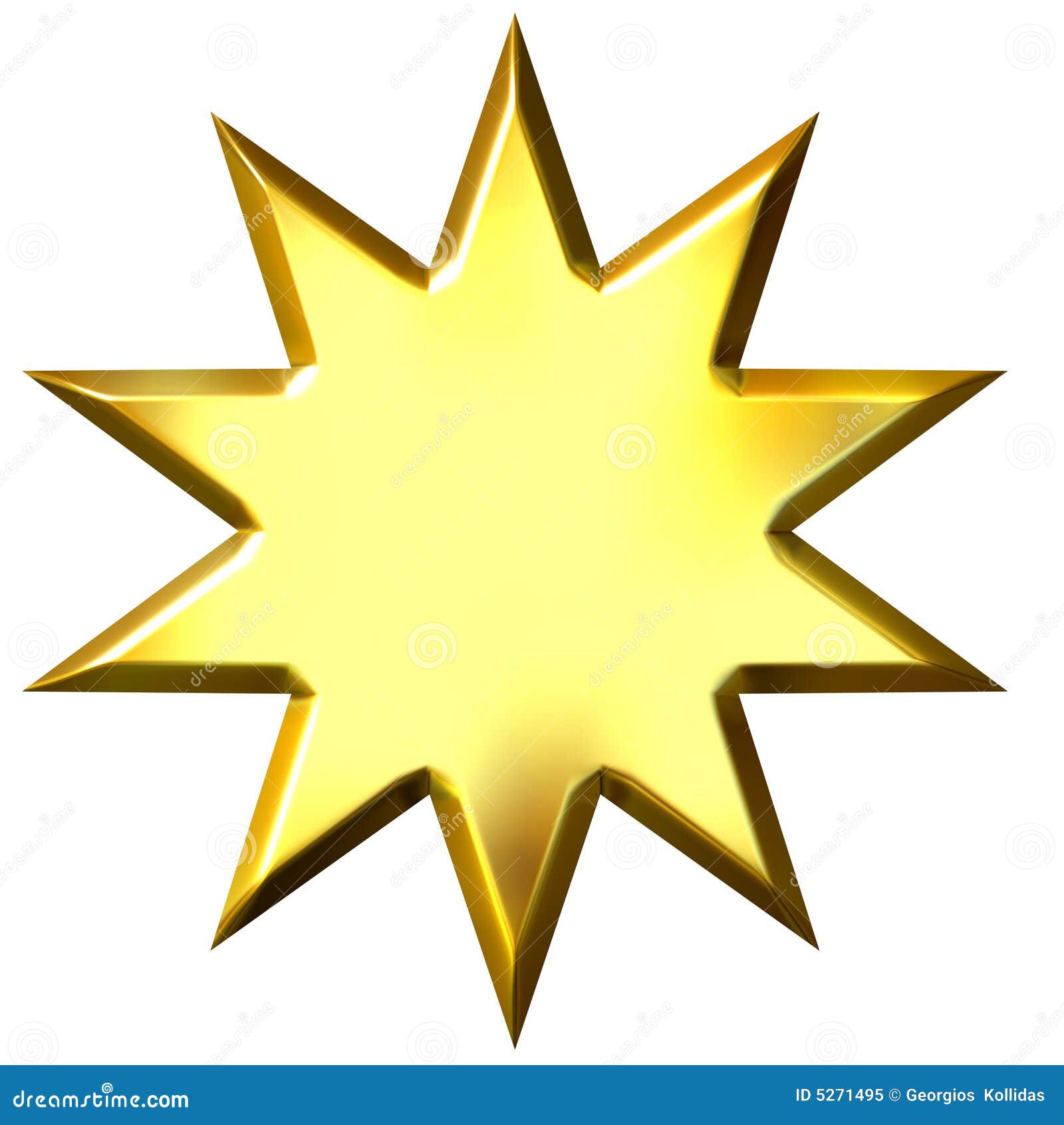 3D Golden 10 Point Star stock illustration. Illustration of design ...