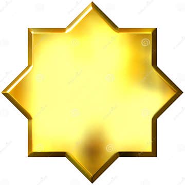 3d golden 8 point star stock illustration. Illustration of artistic ...
