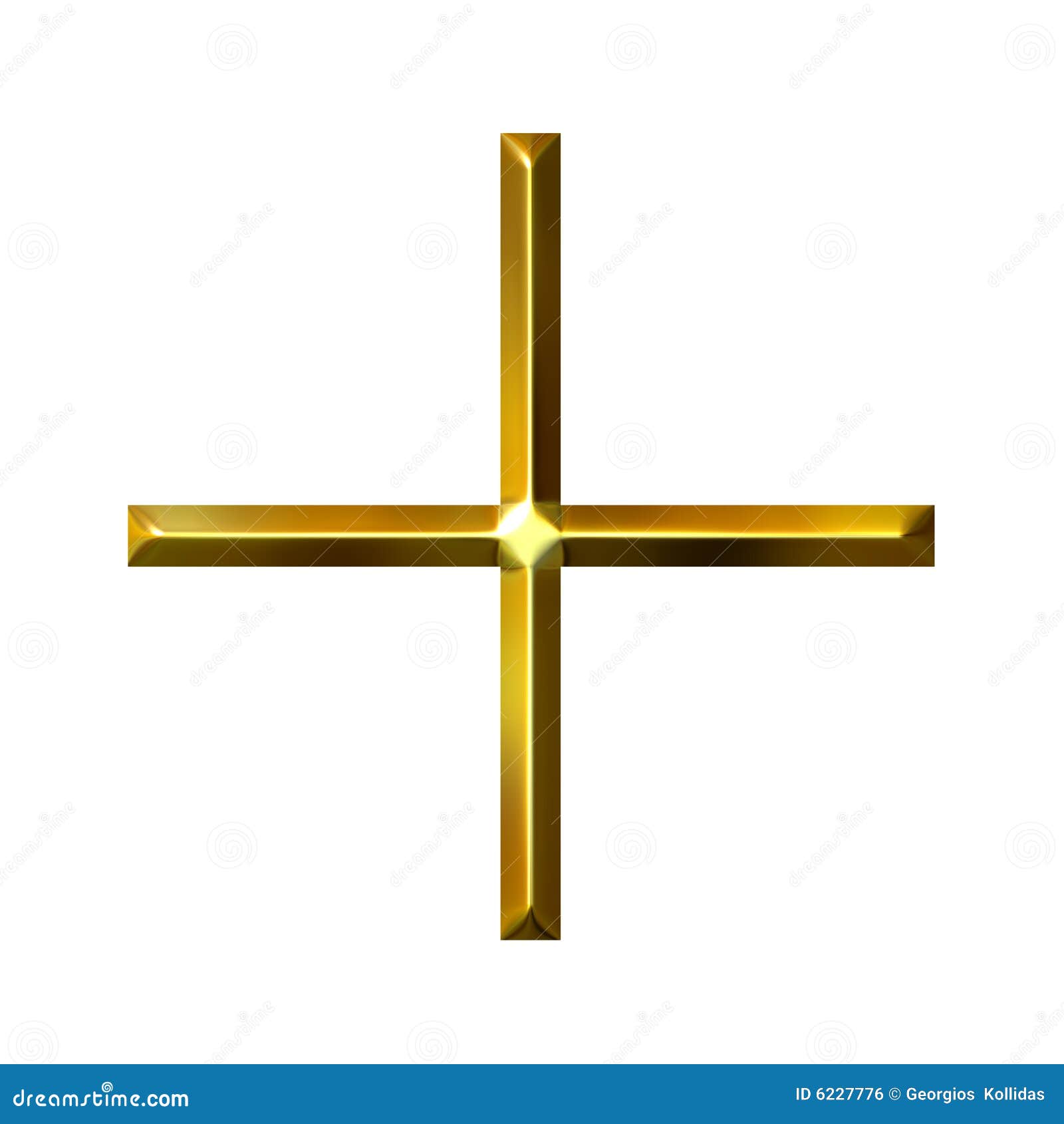 3D Golden Addition Symbol stock illustration. Illustration of golden ...