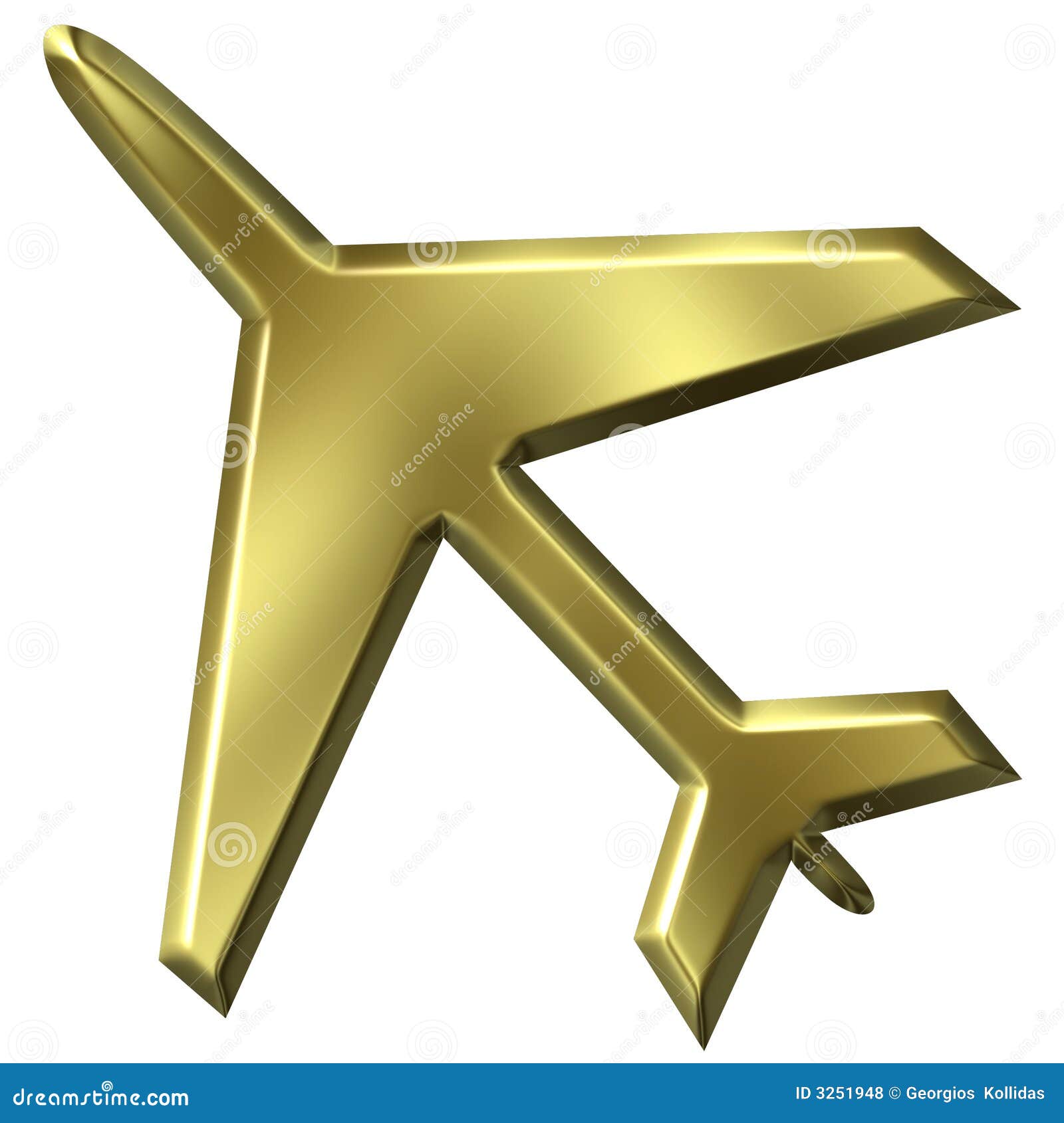 3D Golden Airplane Model Stock Photography | CartoonDealer.com #3251948