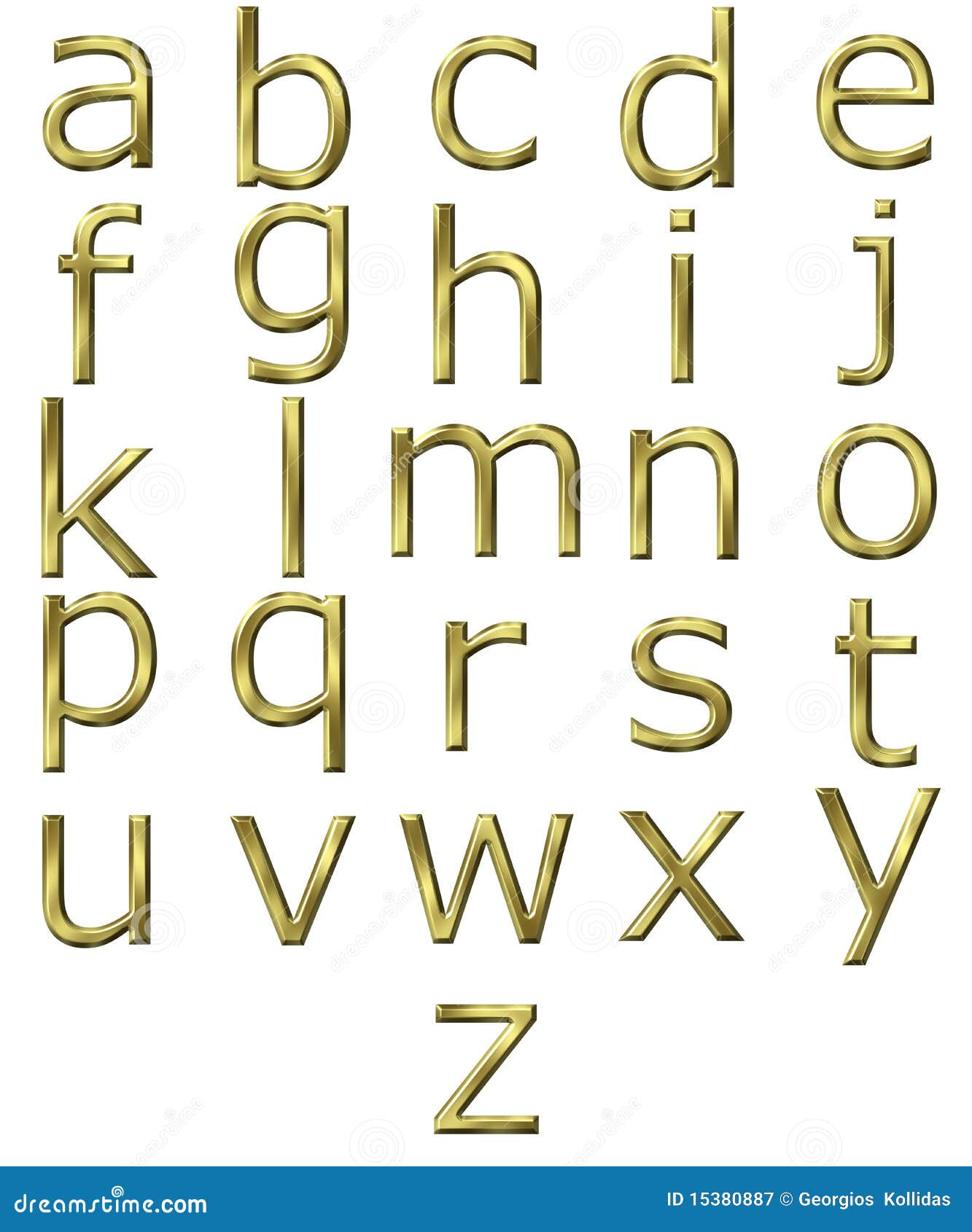 3D Golden Alphabet Stock Image | CartoonDealer.com #15380887