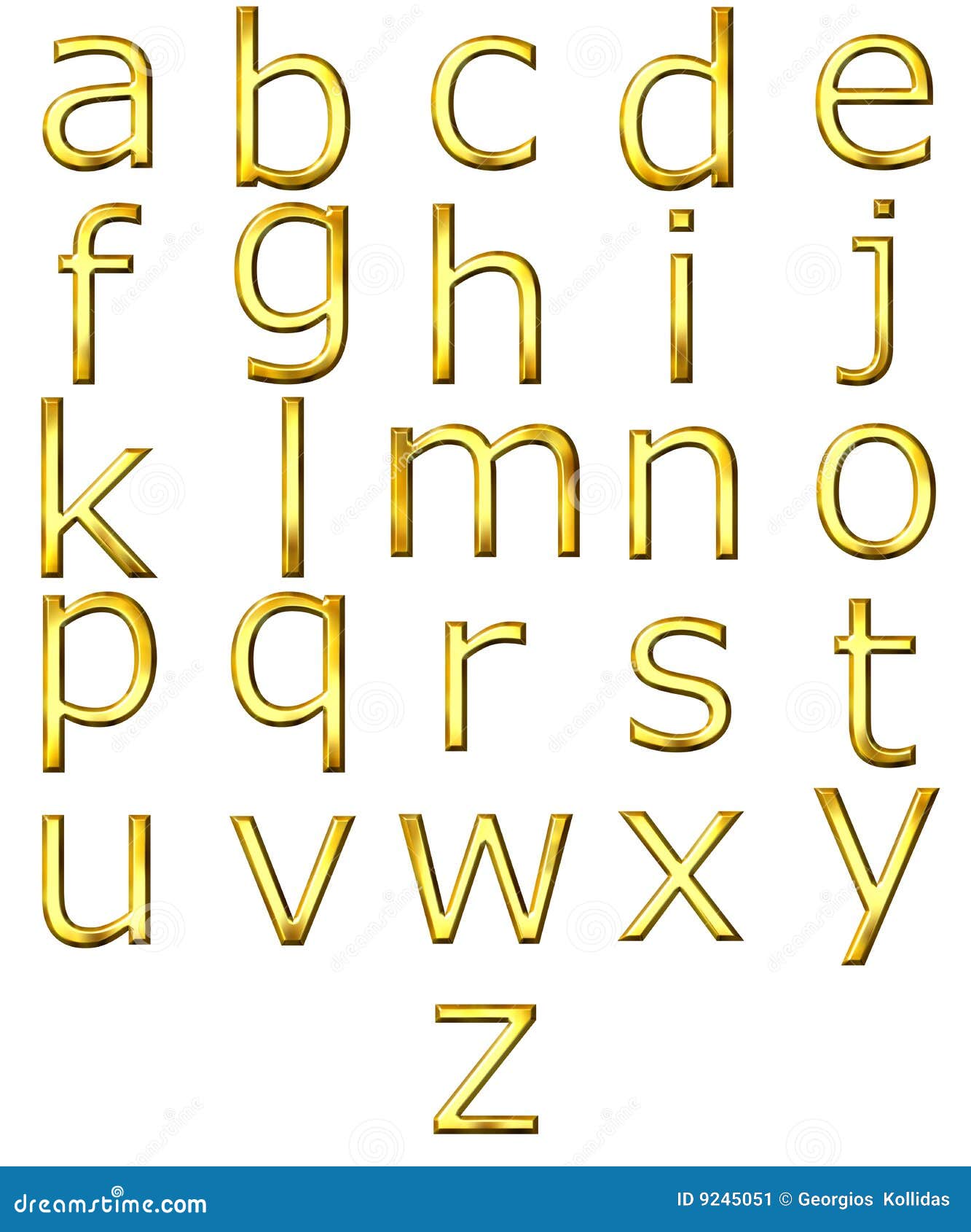 3D Golden Alphabet Stock Image | CartoonDealer.com #15380887