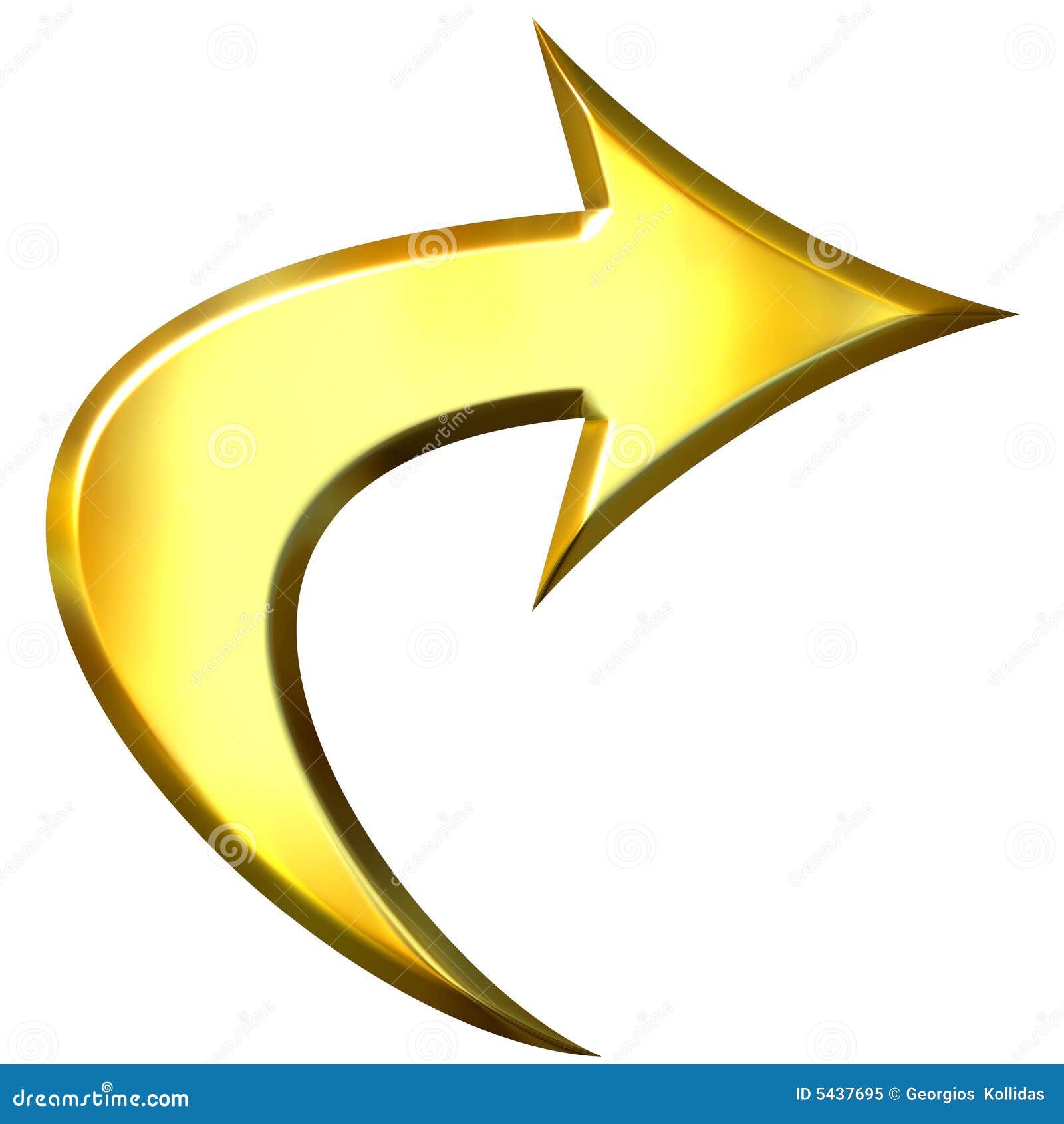 3D Golden Arrow stock illustration. Illustration of graphic - 5437695