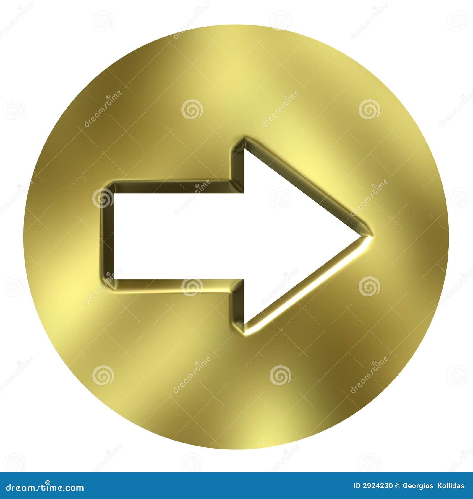 3D Golden Arrow Button Stock Photography | CartoonDealer.com #2924234