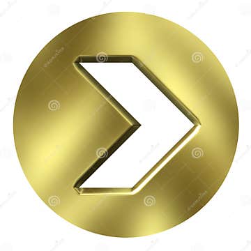 3D Golden Arrow Button stock illustration. Illustration of guide - 2924232
