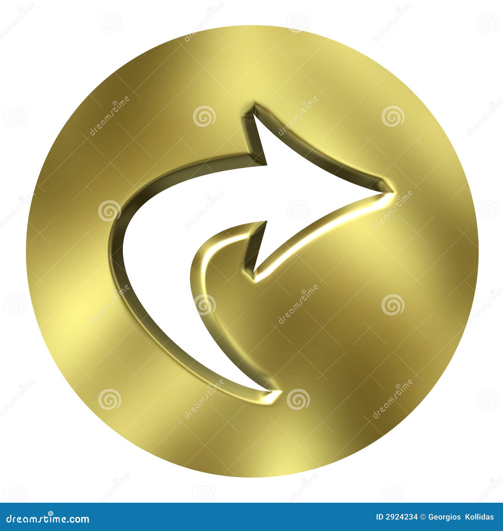 3D Golden Arrow Button Stock Photography | CartoonDealer.com #2924234