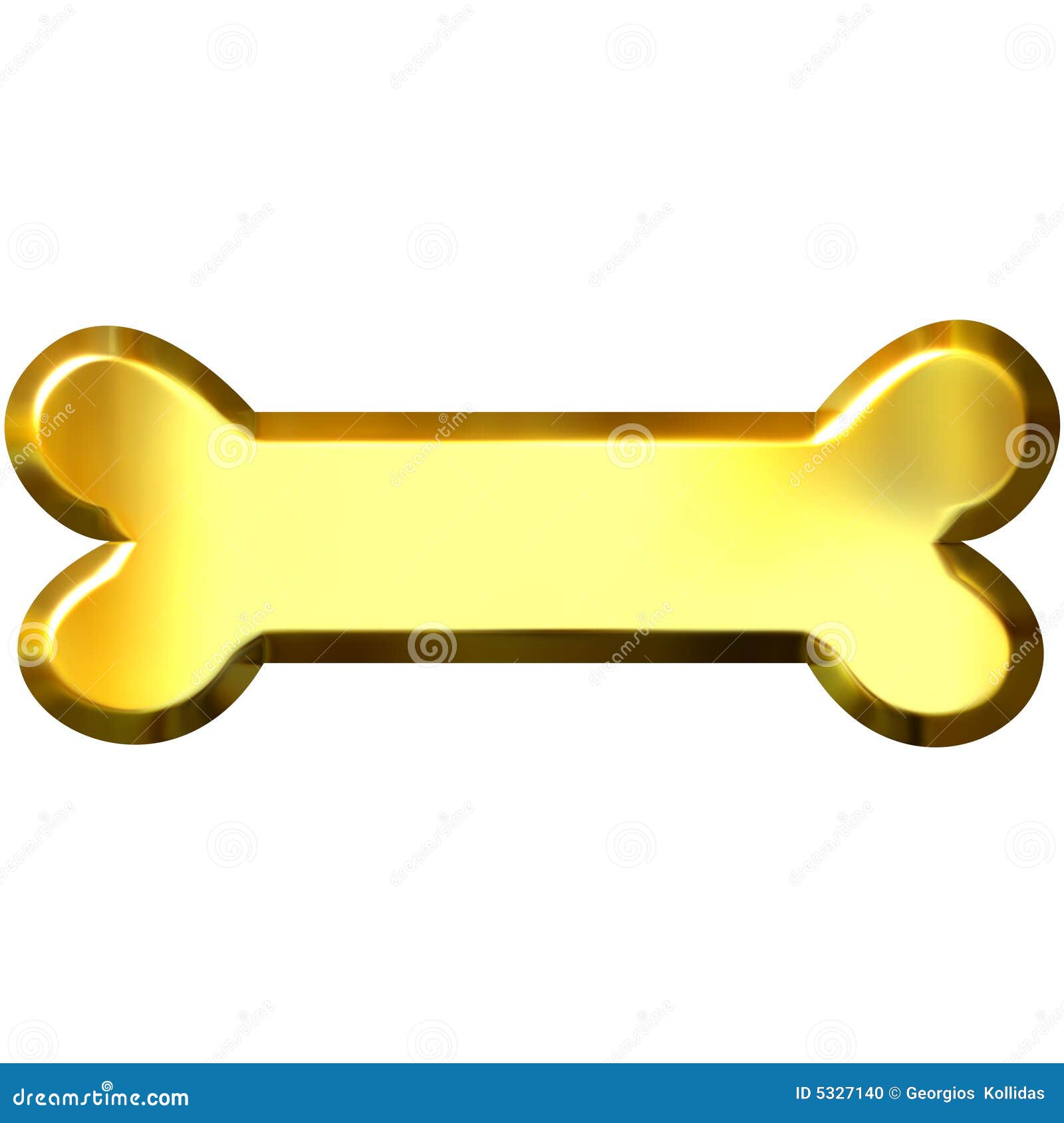 3D Golden Bone stock illustration. Illustration of design - 5327140
