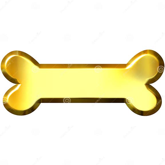 3D Golden Bone stock illustration. Illustration of design - 5327140