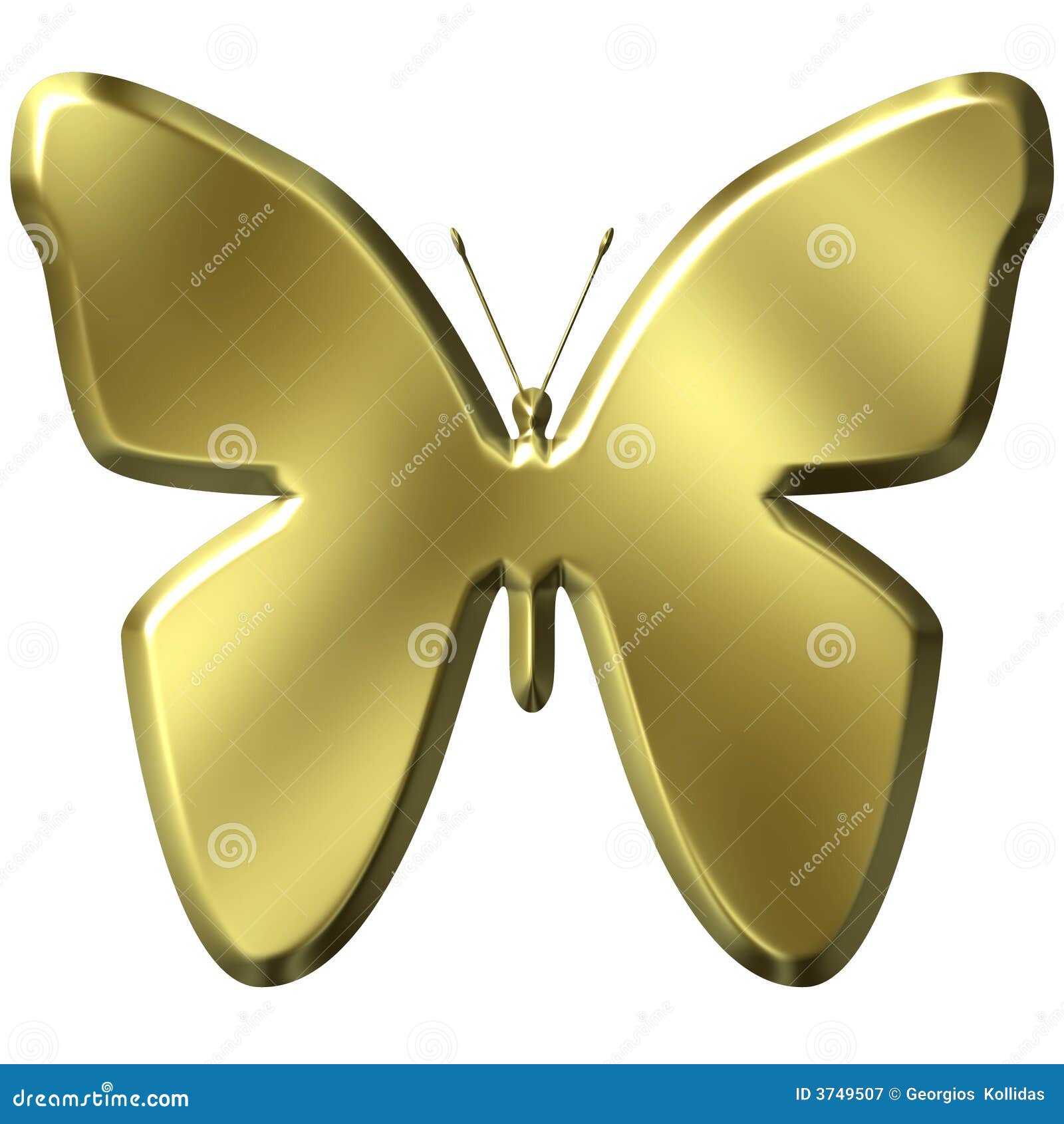Golden Butterfly. Vector Illustration Of Shining Exotic Butterfly ...