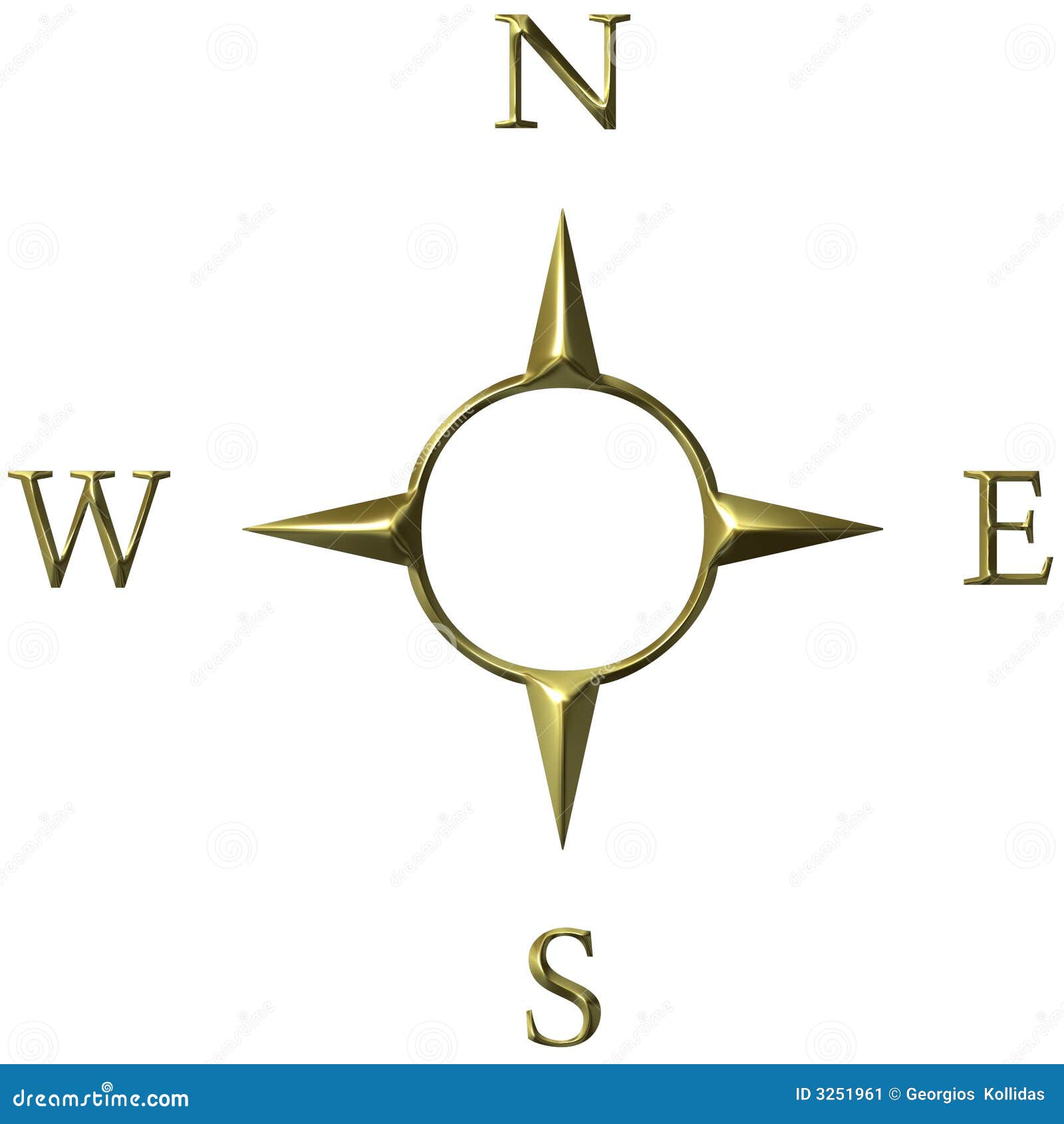 Golden Compass Vector Illustration, Gold Metal Compass Clip Art ...