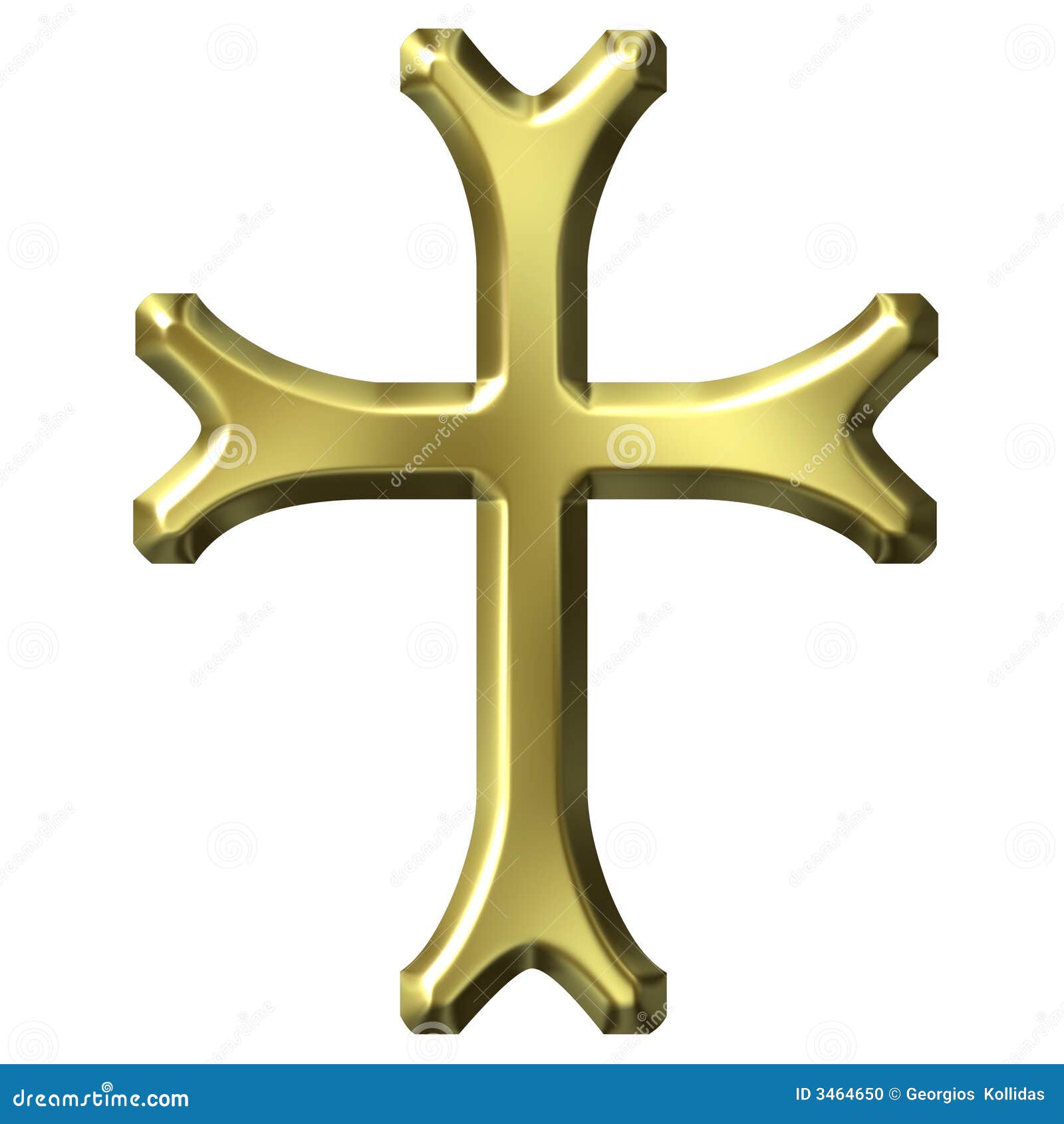 3D Golden Cross stock illustration. Illustration of artistic - 3464650