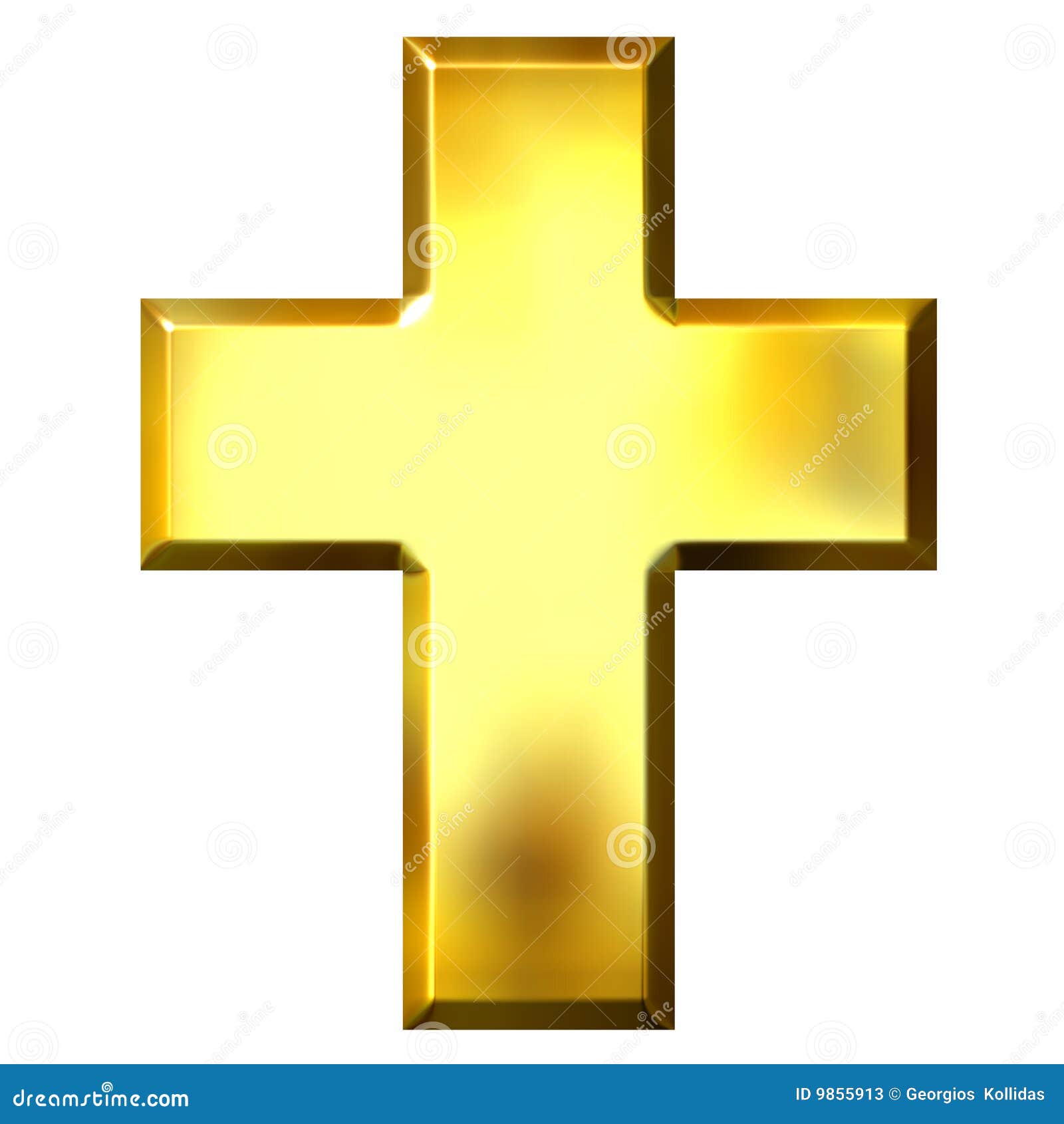 3D Golden Cross stock illustration. Illustration of christian - 9855913