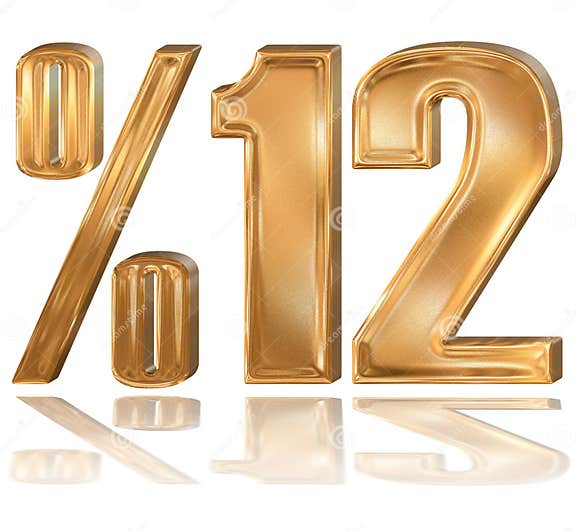 3d golden digit, , 1, 2. stock illustration. Illustration of script ...