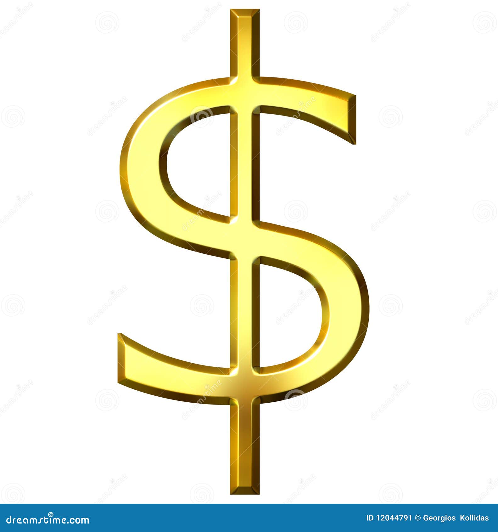 3D Golden Dollar Symbol stock illustration. Illustration of states ...