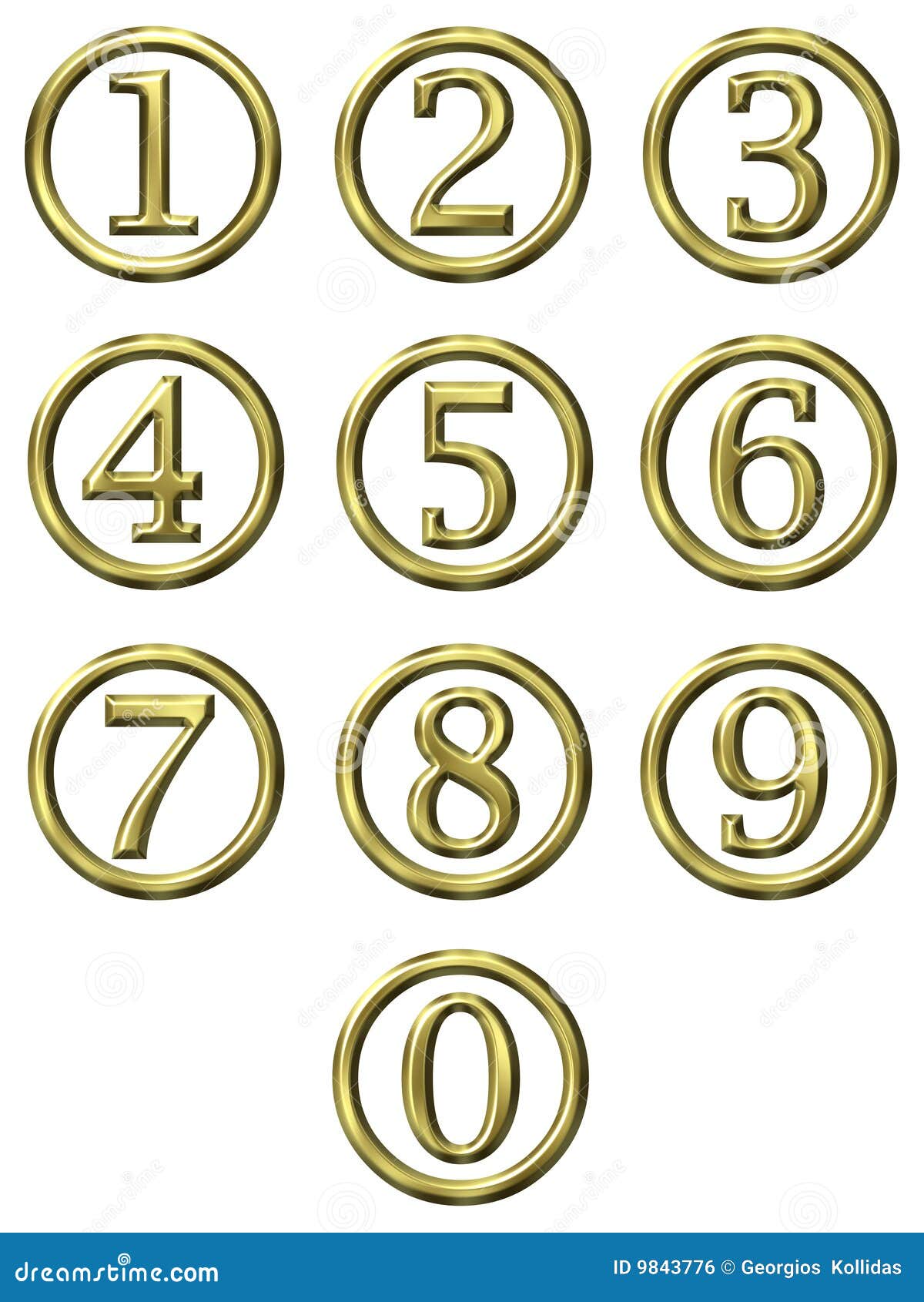 3D Golden Framed Numbers stock illustration. Illustration of graphic ...