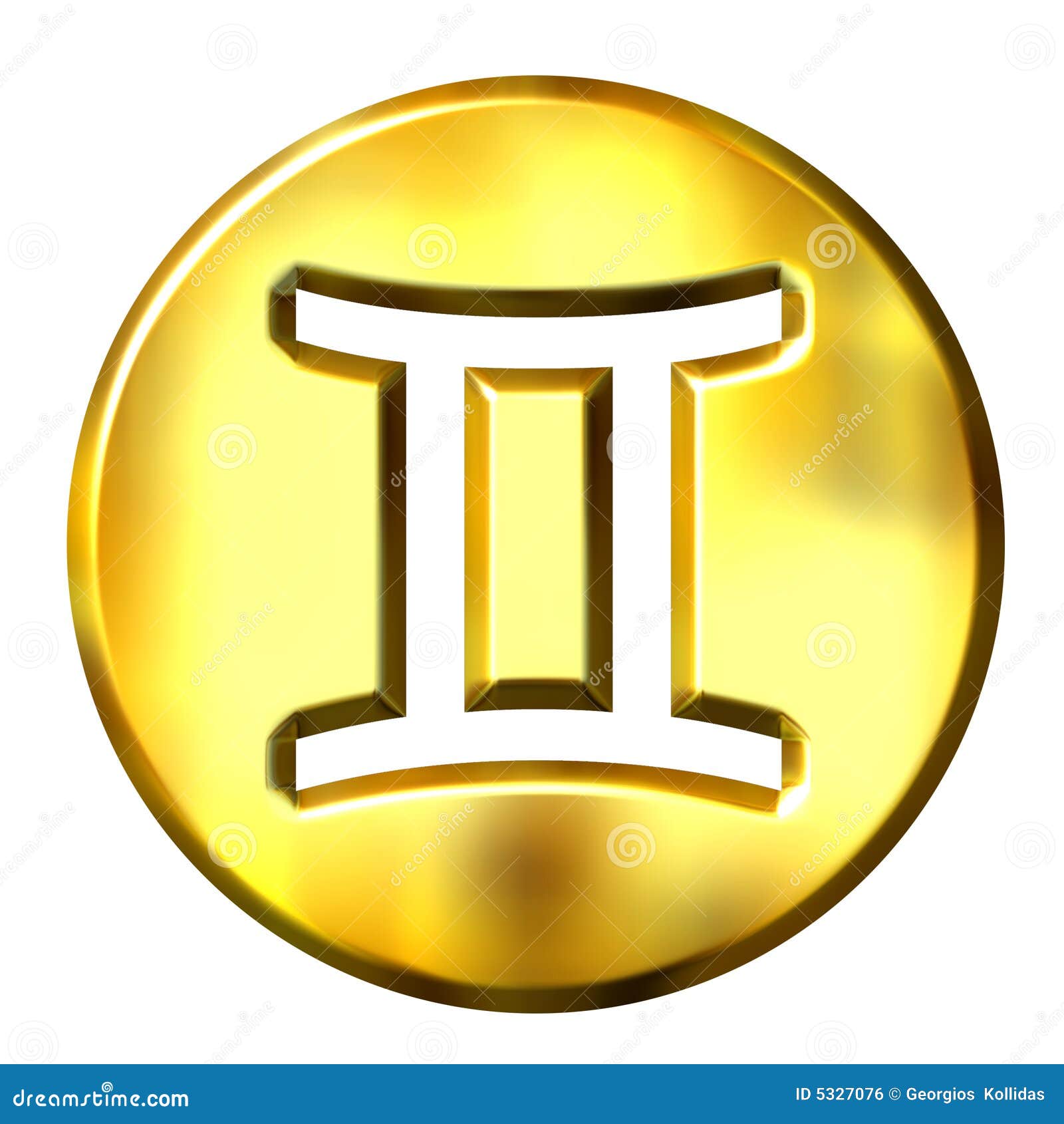 Golden Gemini Or Twins Zodiac Sign On Black Background Stock ...