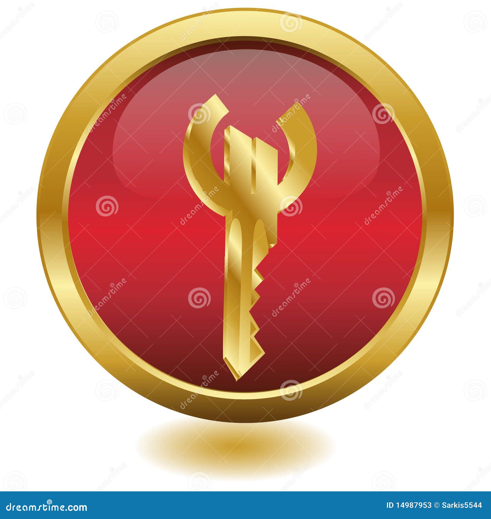 3d Golden Key Euro.button.Vector Stock Vector - Illustration of golden ...