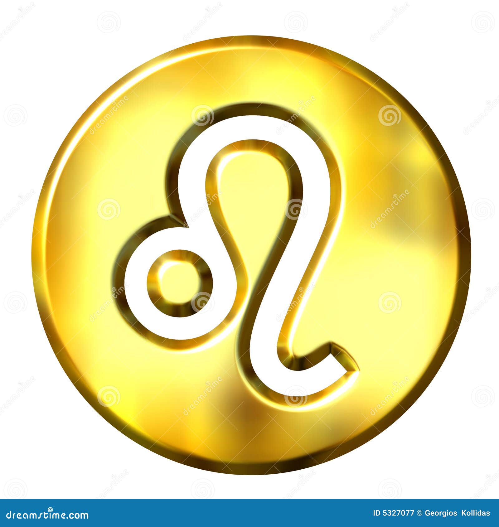 3D Golden Leo Zodiac Sign stock illustration. Illustration of artistic ...
