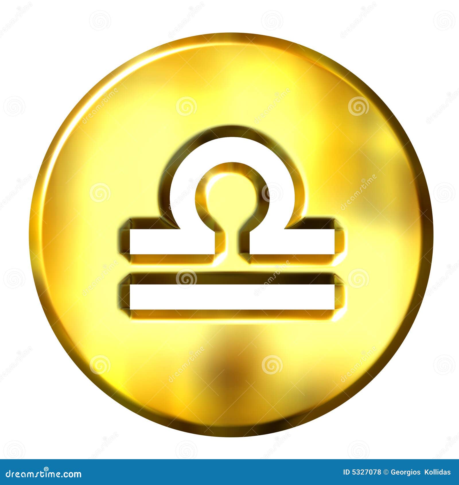 3D Golden Libra Zodiac Sign Stock Illustration - Illustration of metal ...