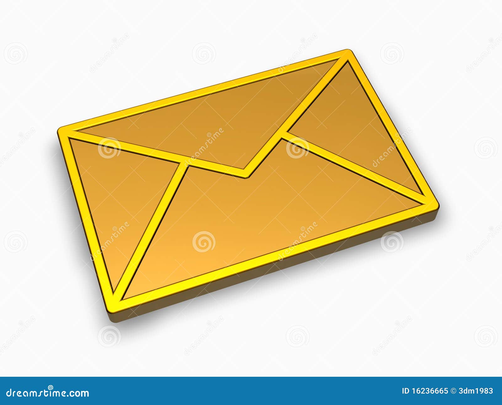 3d golden mail icon stock illustration. Illustration of symbolic - 16236665