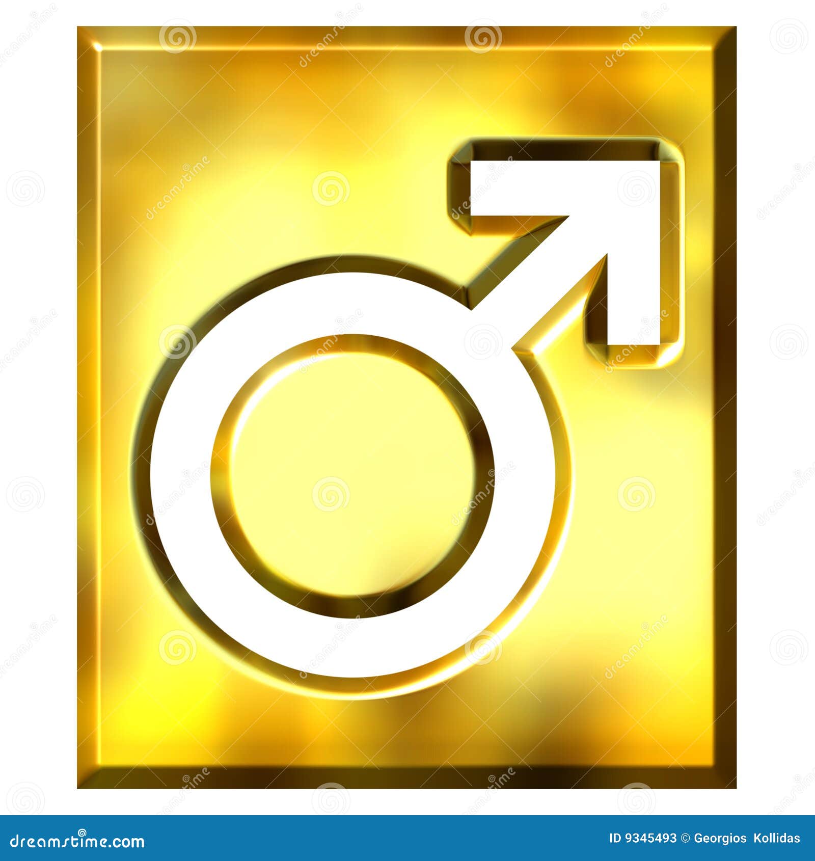 3D Golden Male Symbol Sign stock illustration. Illustration of ...