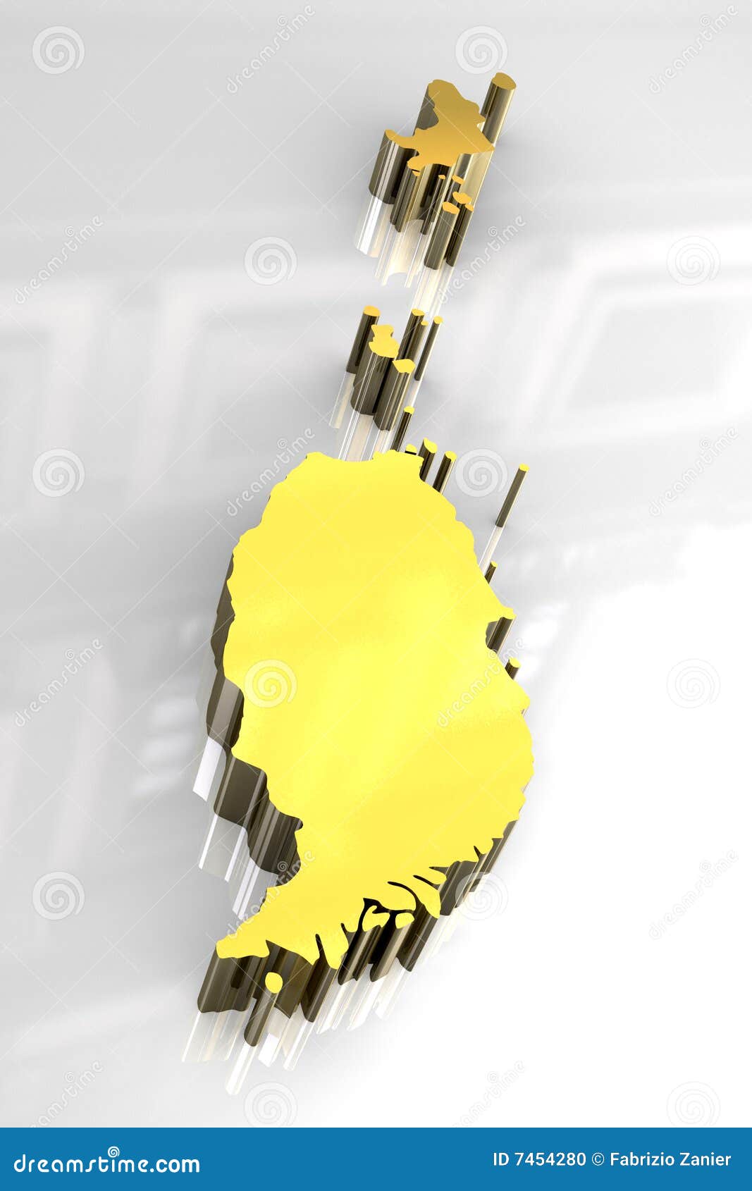 3d golden map of Grenada stock illustration. Illustration of pattern ...