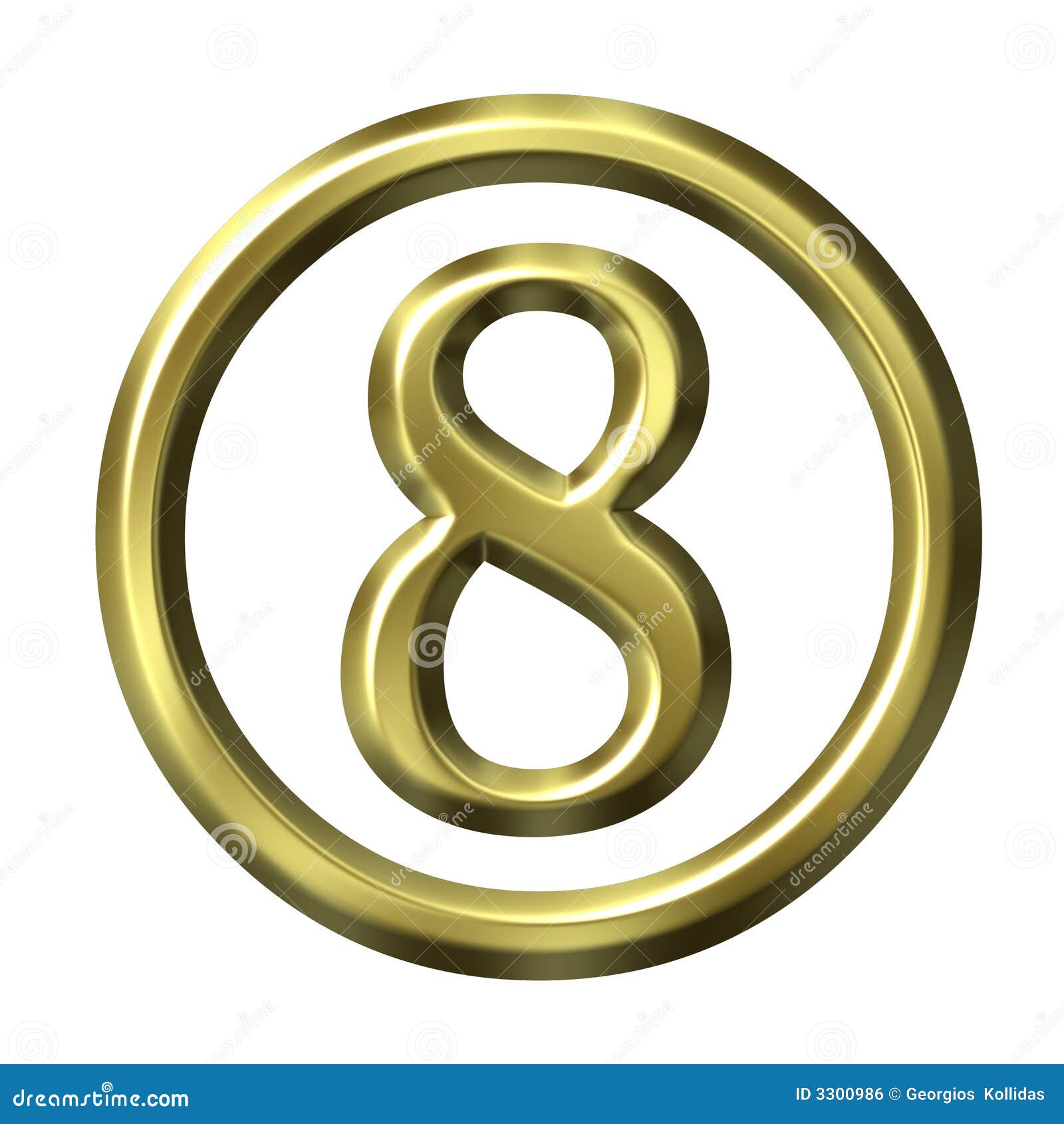 3D Golden Number 8 stock illustration. Illustration of circular - 3300986