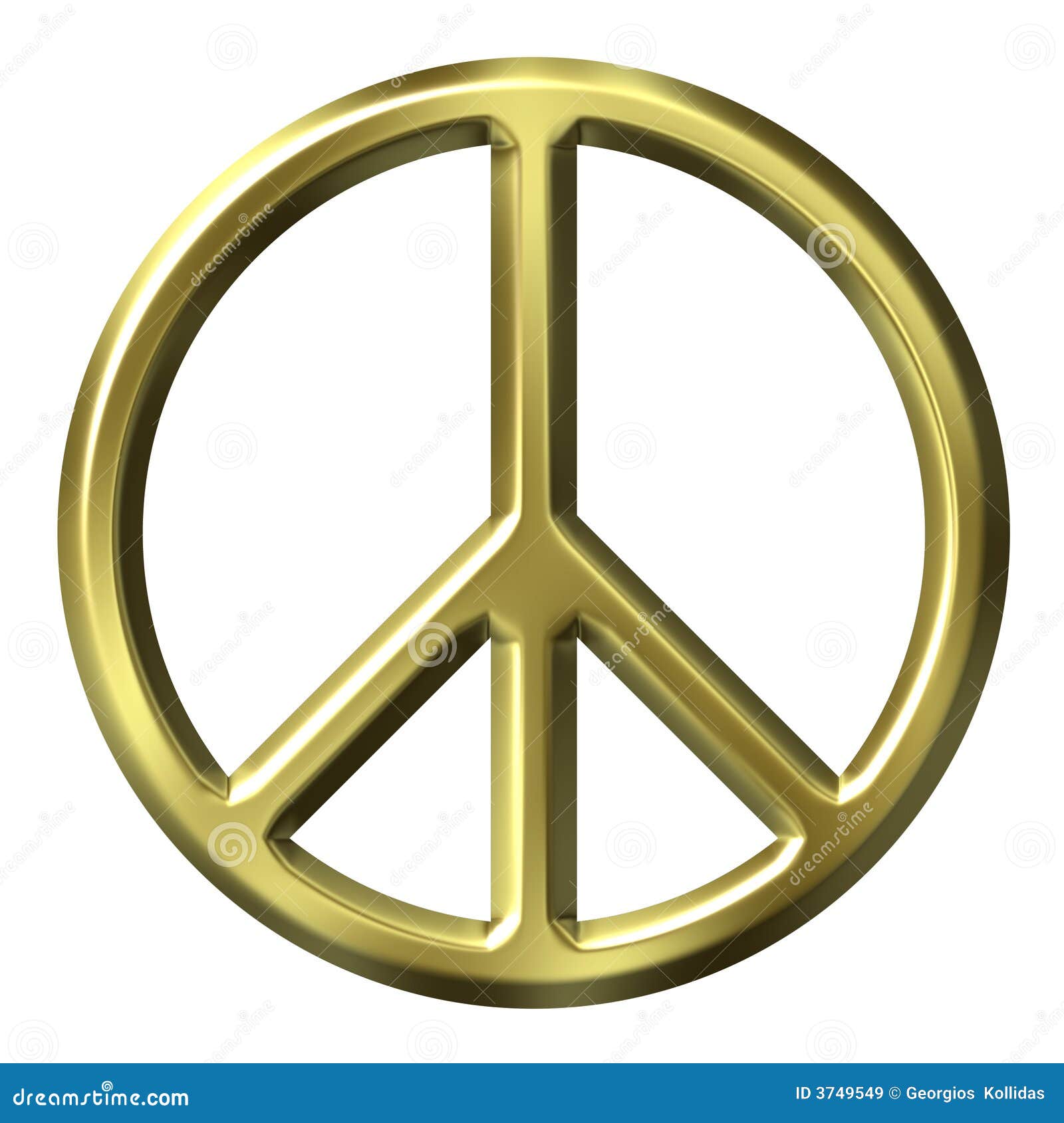 Golden Peace Symbol On Rays Background Vector Illustration ...
