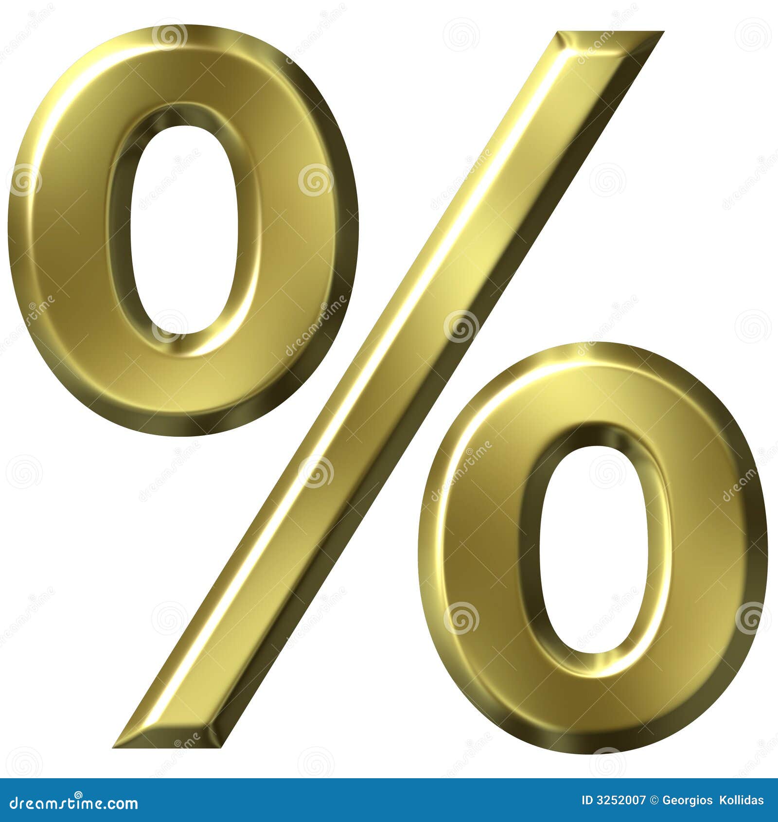 3D Golden Percentage Symbol Stock Illustration - Illustration of ...