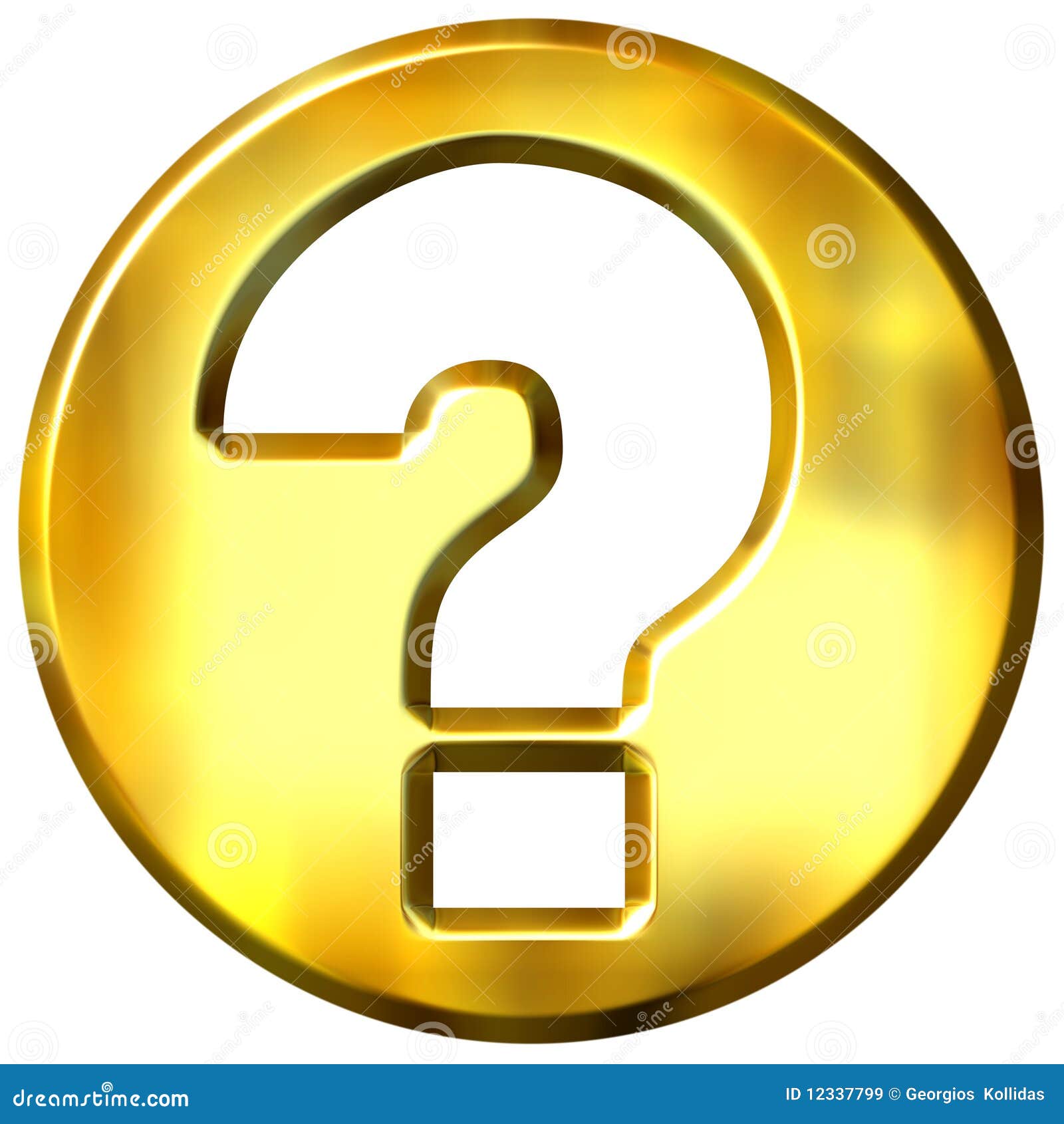 Golden Question Mark Sign On Black Background 3D Illustration ...