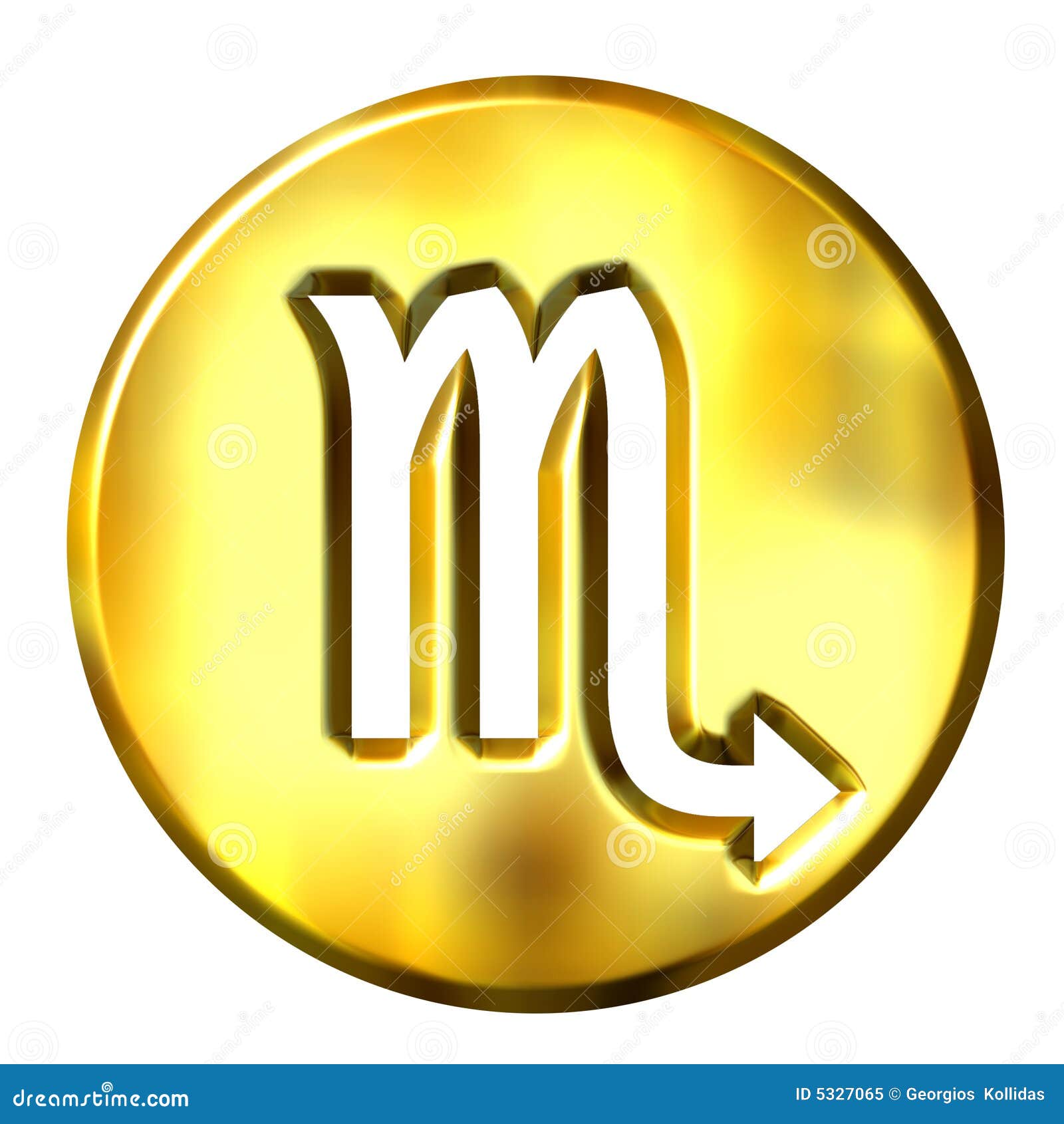 3D Golden Scorpio Zodiac Sign Stock Image | CartoonDealer.com #5327065
