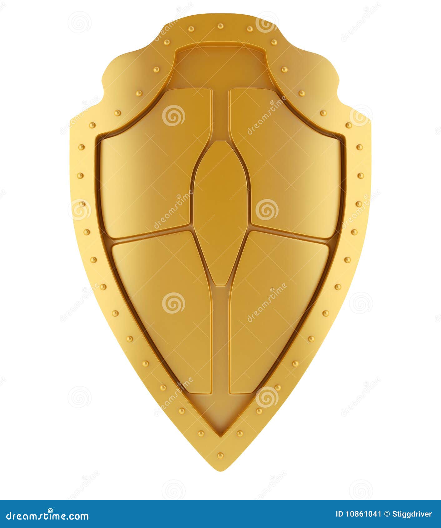 3D golden shield stock illustration. Illustration of conceptual - 10861041