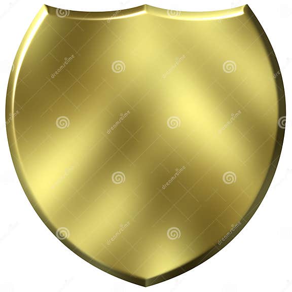 3D Golden Shield stock illustration. Illustration of isolated - 3948551