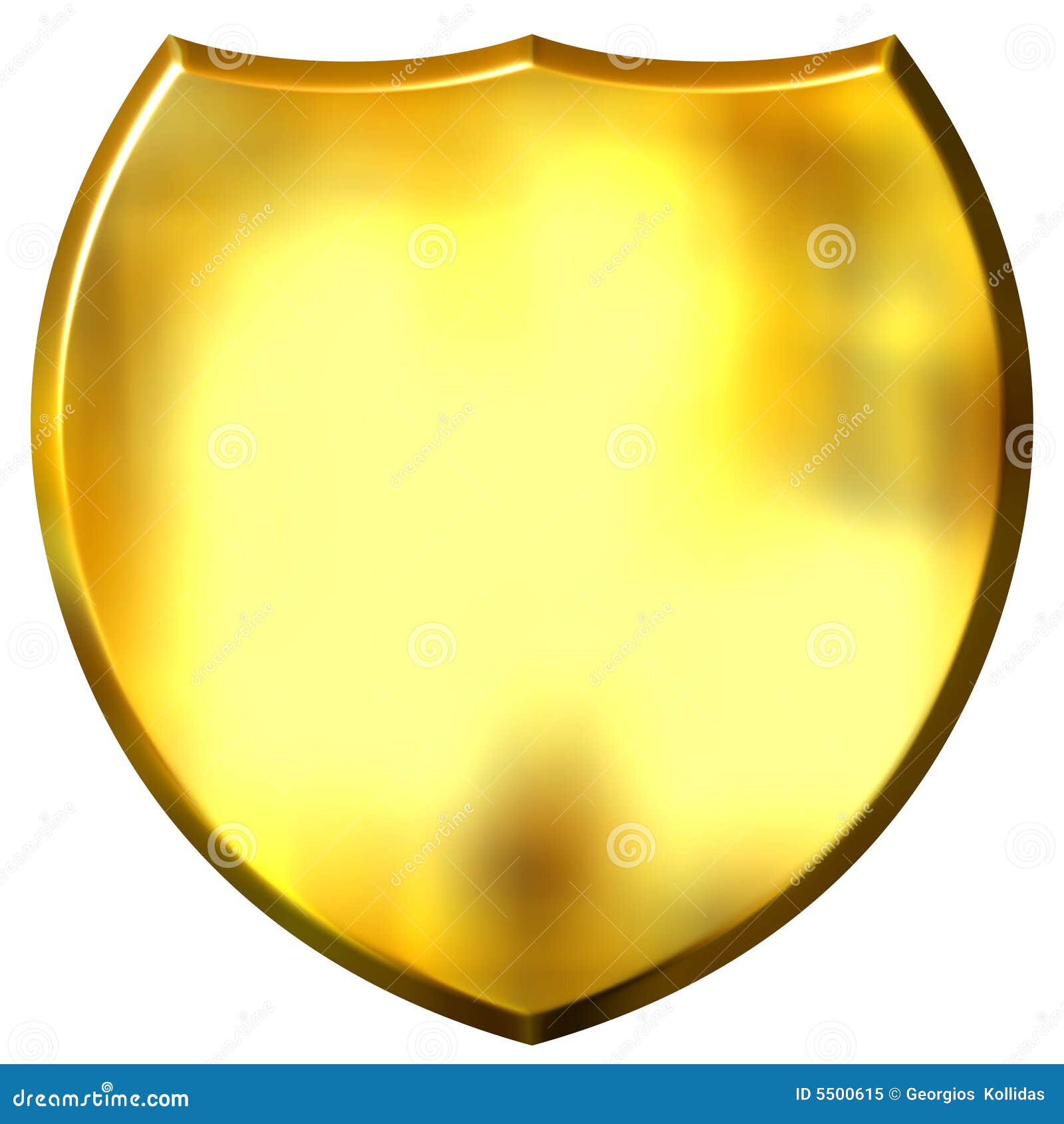 3D Golden Shield stock illustration. Illustration of fancy - 5500615