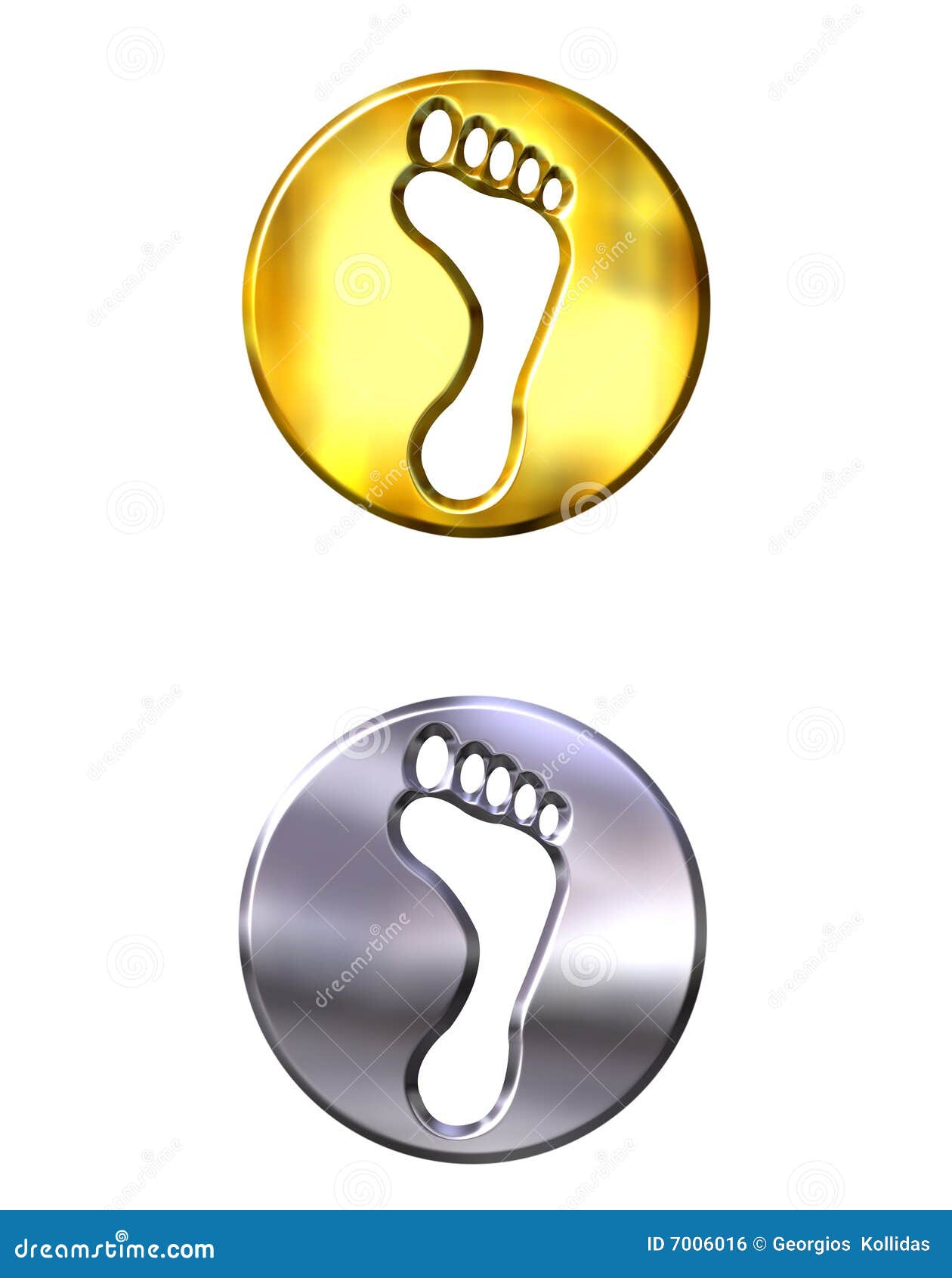 3d Golden and Silver Framed Foot Stock Illustration - Illustration of ...
