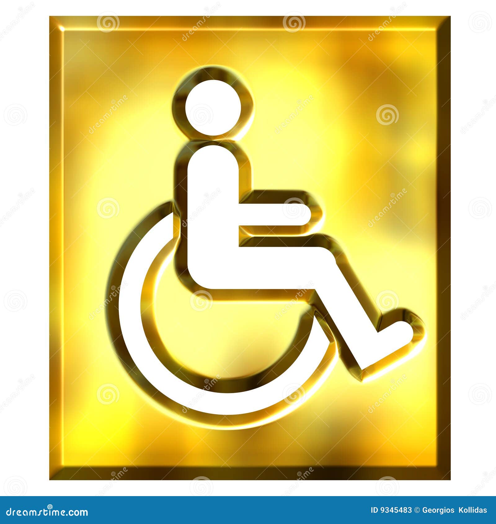 3D Golden Special Needs Symbol Stock Photography | CartoonDealer.com ...