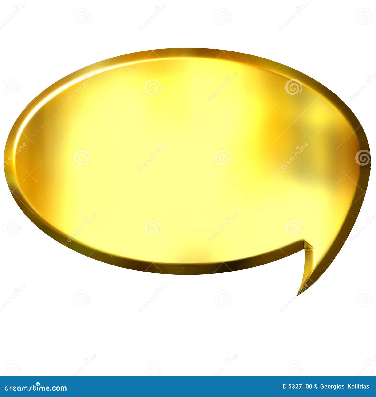 3D Golden Speech Bubble stock illustration. Illustration of speak - 5327100