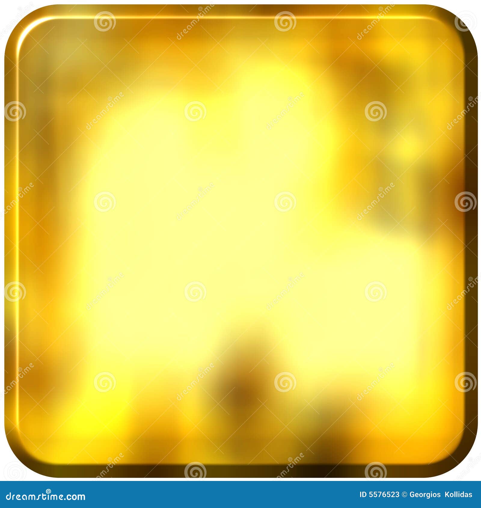 3D Golden Square with Rounded Edges Stock Illustration - Illustration ...