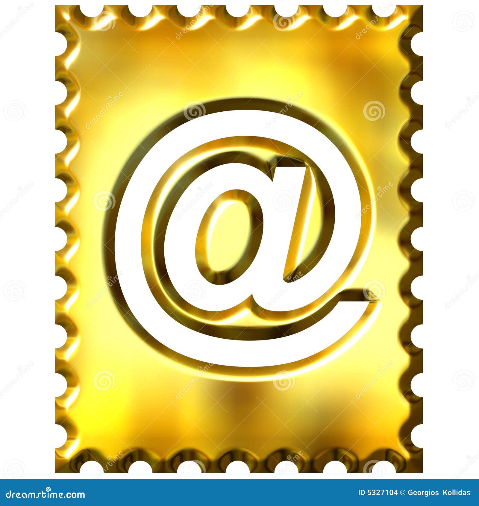 3d Golden Stamp with Email Symbol Stock Illustration - Illustration of ...