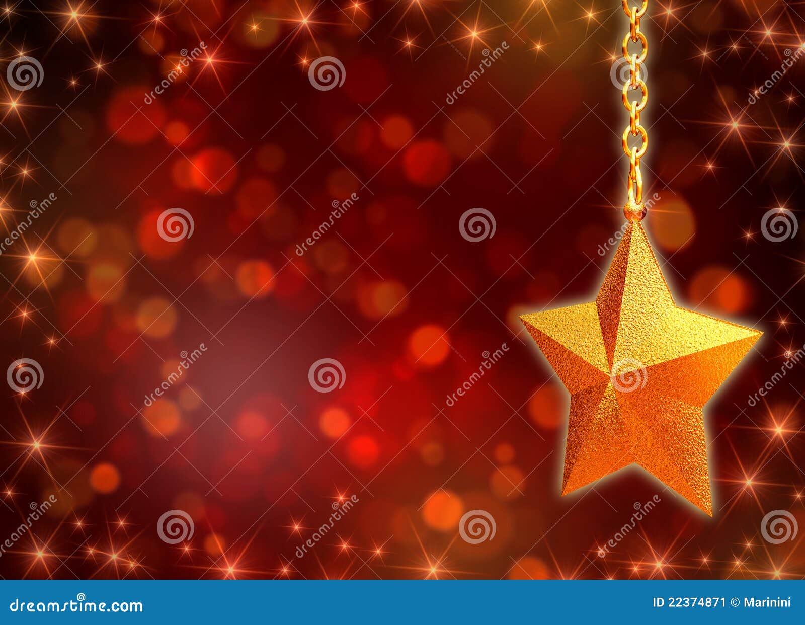 3d Golden Star with Chains and Lights Stock Illustration - Illustration ...