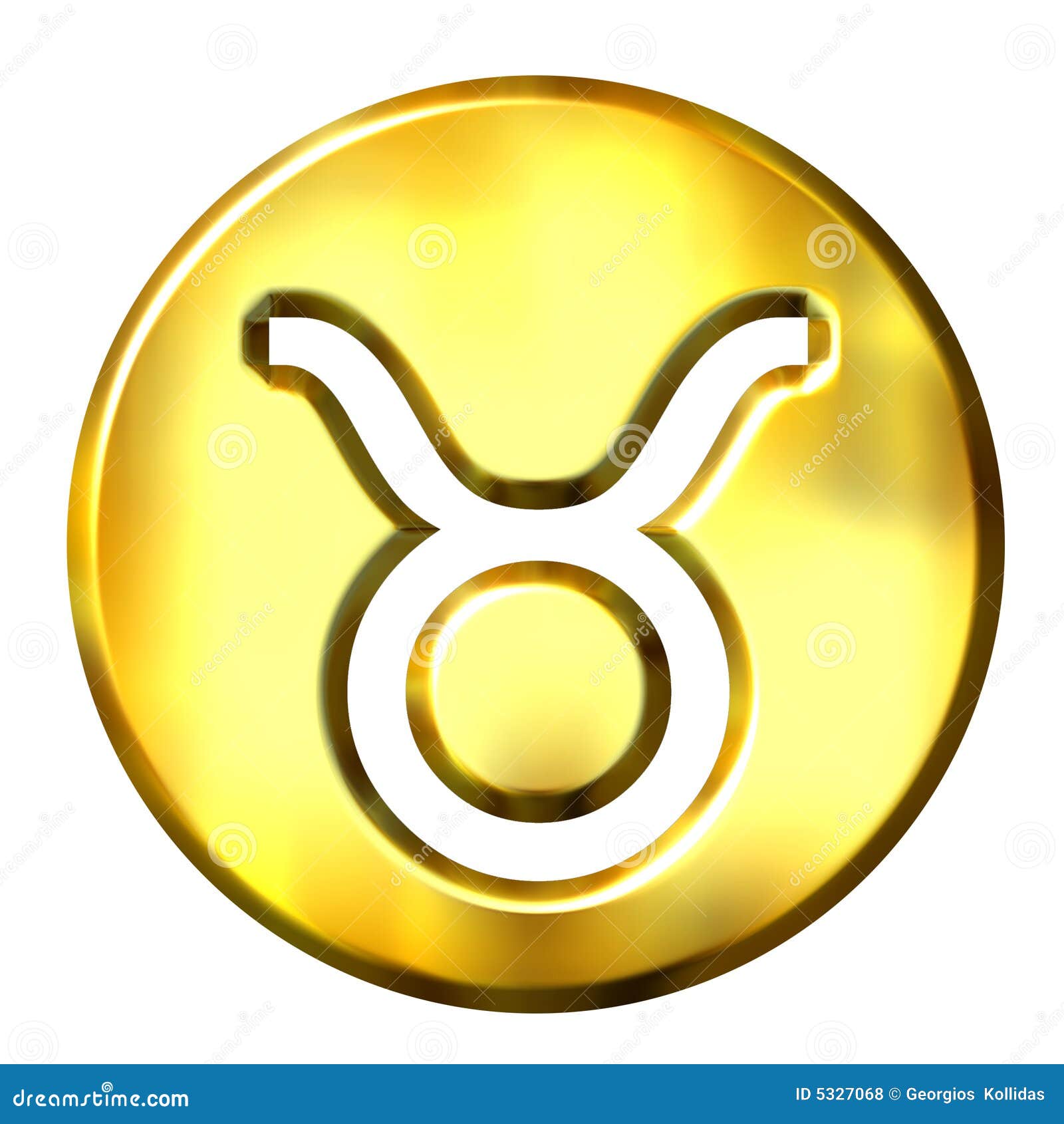 3D Golden Taurus Zodiac Sign Royalty-Free Stock Image | CartoonDealer ...
